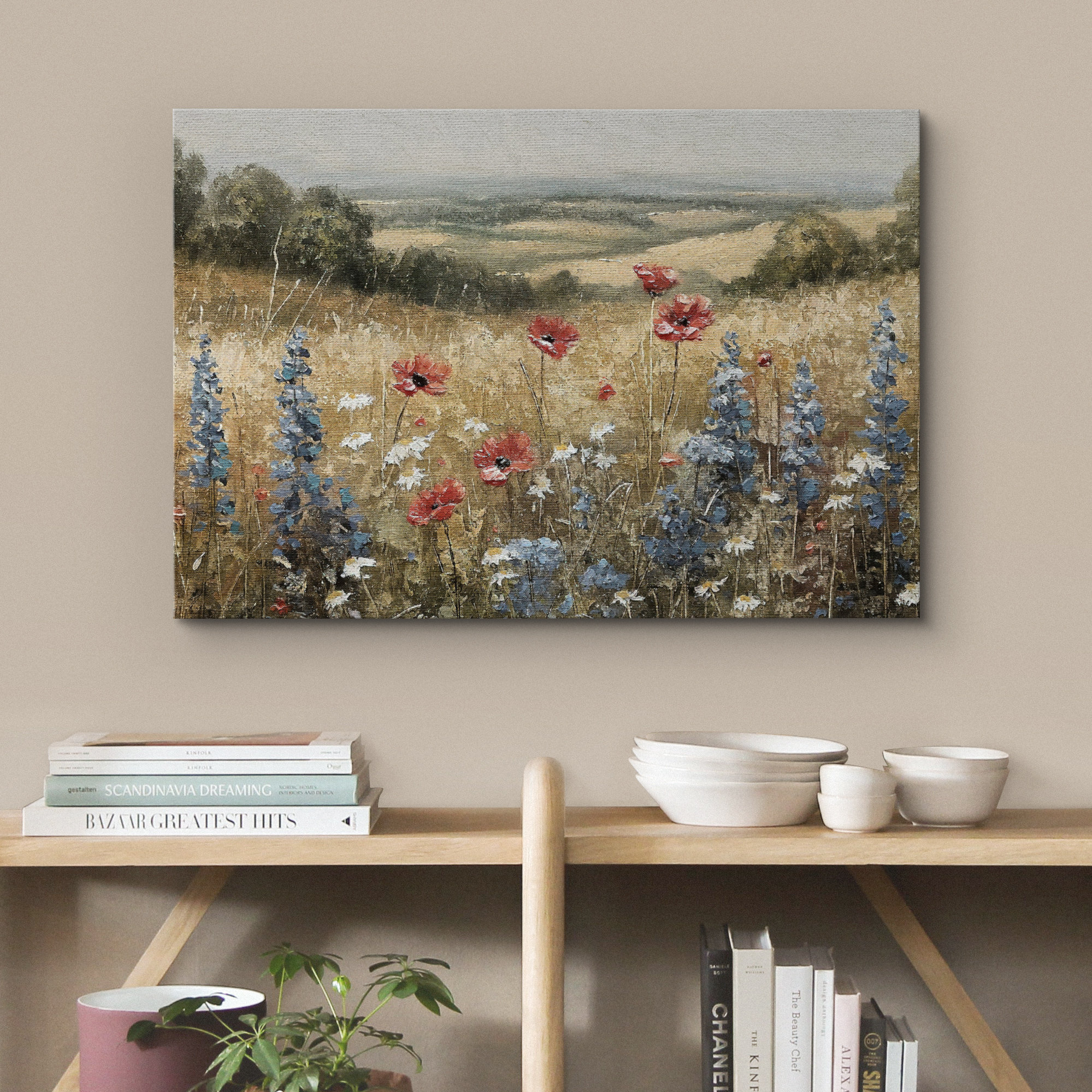 IDEA4WALL "Rustic Countryside Relax Calm Landscape Nature Wildflowers ...