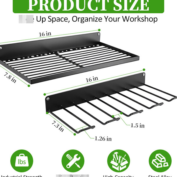 TUOXIN Heavy - Duty 8 Slot Tool Storage Rack, 2 Pack Metal Drill ...