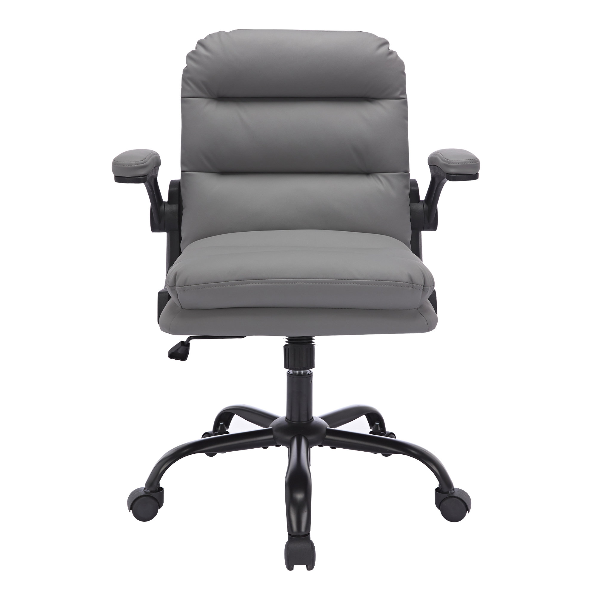Latitude Run® PU Leather Ergonomic Home Office Chair, Thick Padding ...