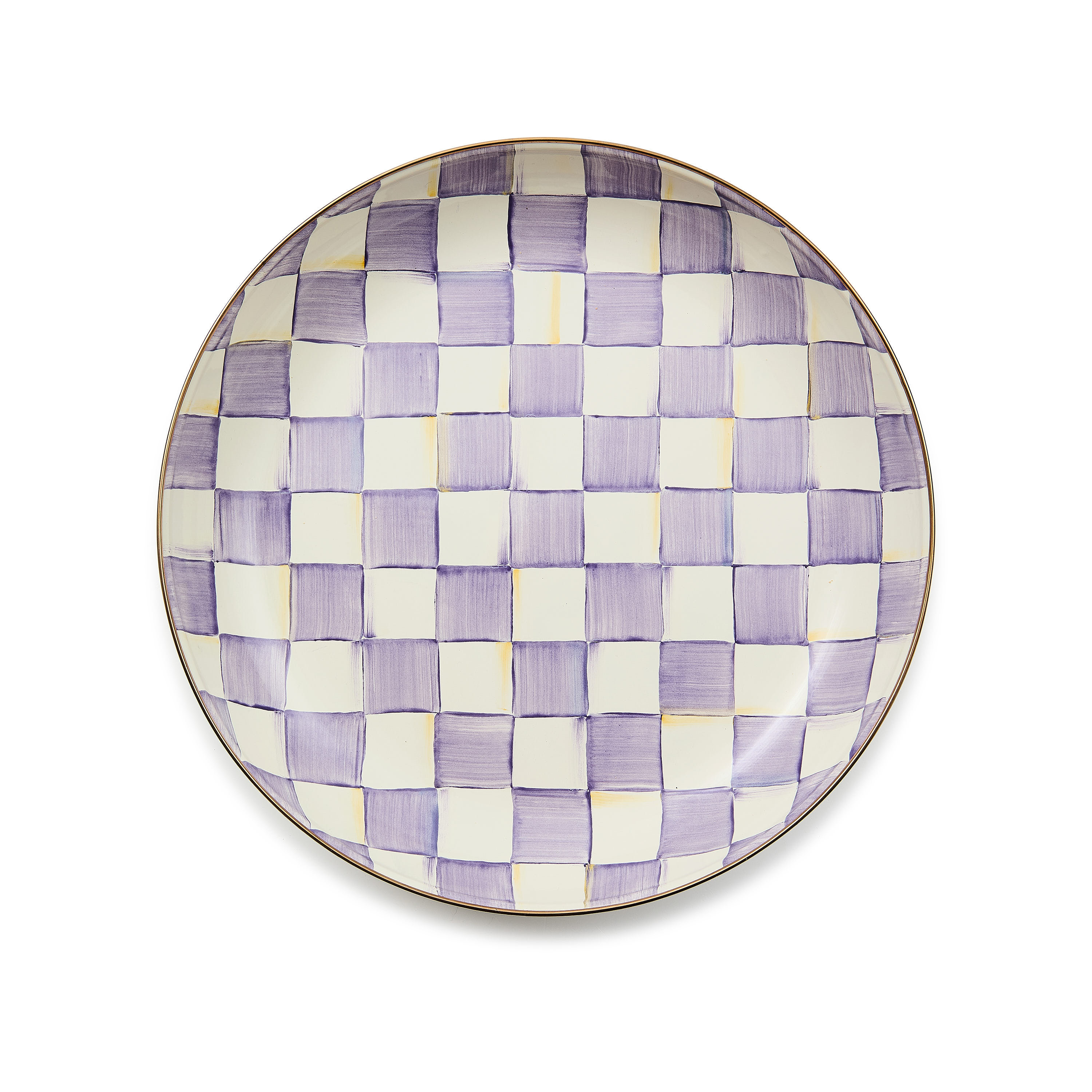 MacKenzie-Childs Violet Check Abundant Bowl | Wayfair
