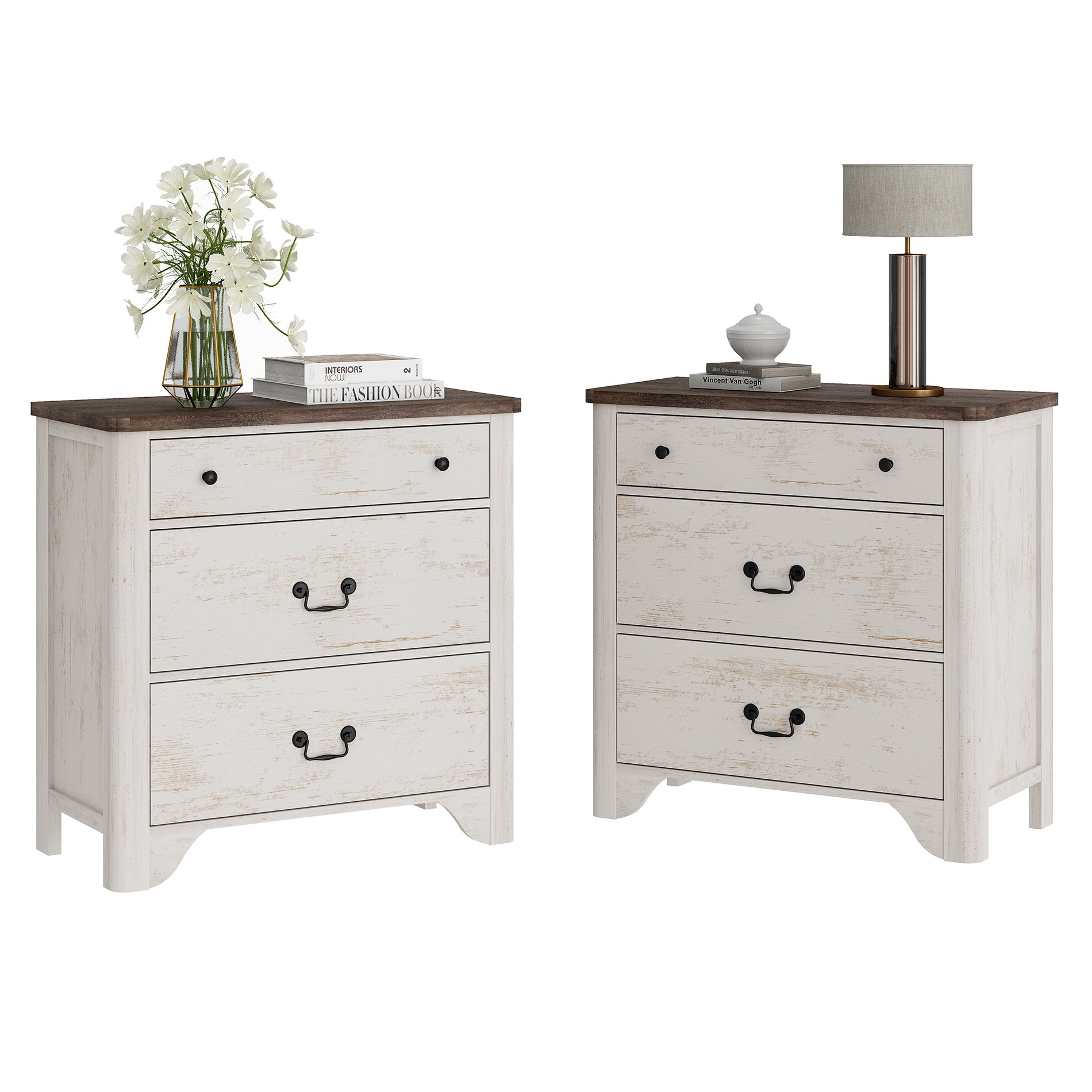 Lark Manor™ Haikey 3-Drawer Nightstand， Large Drawers End Table ...