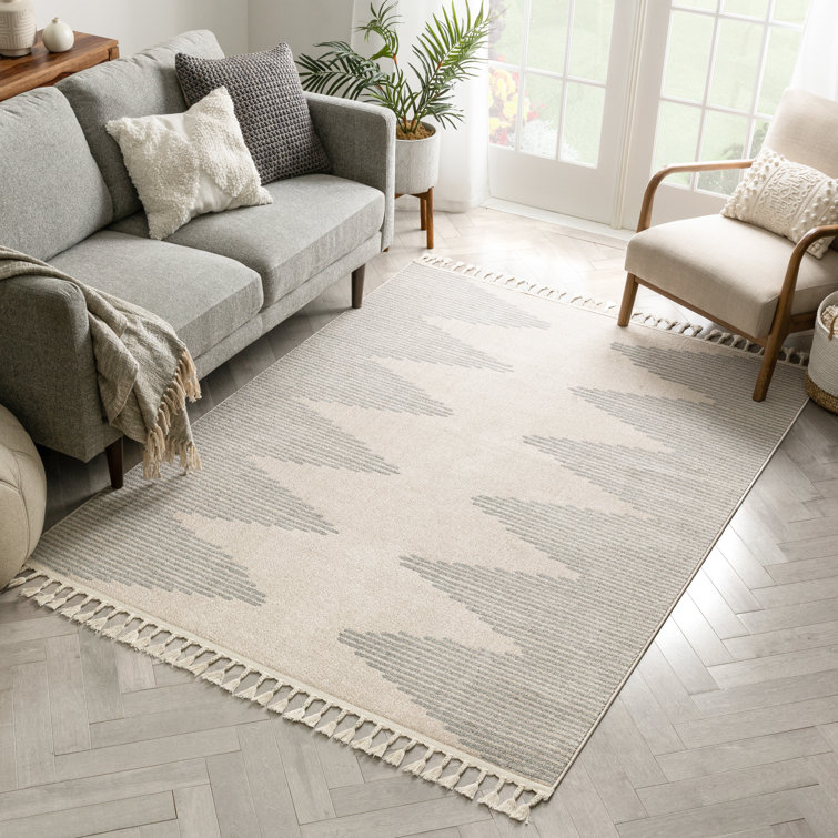 Well Woven Loop-De-Loop Geometric Power Loom Grey/Ivory Area Rug ...