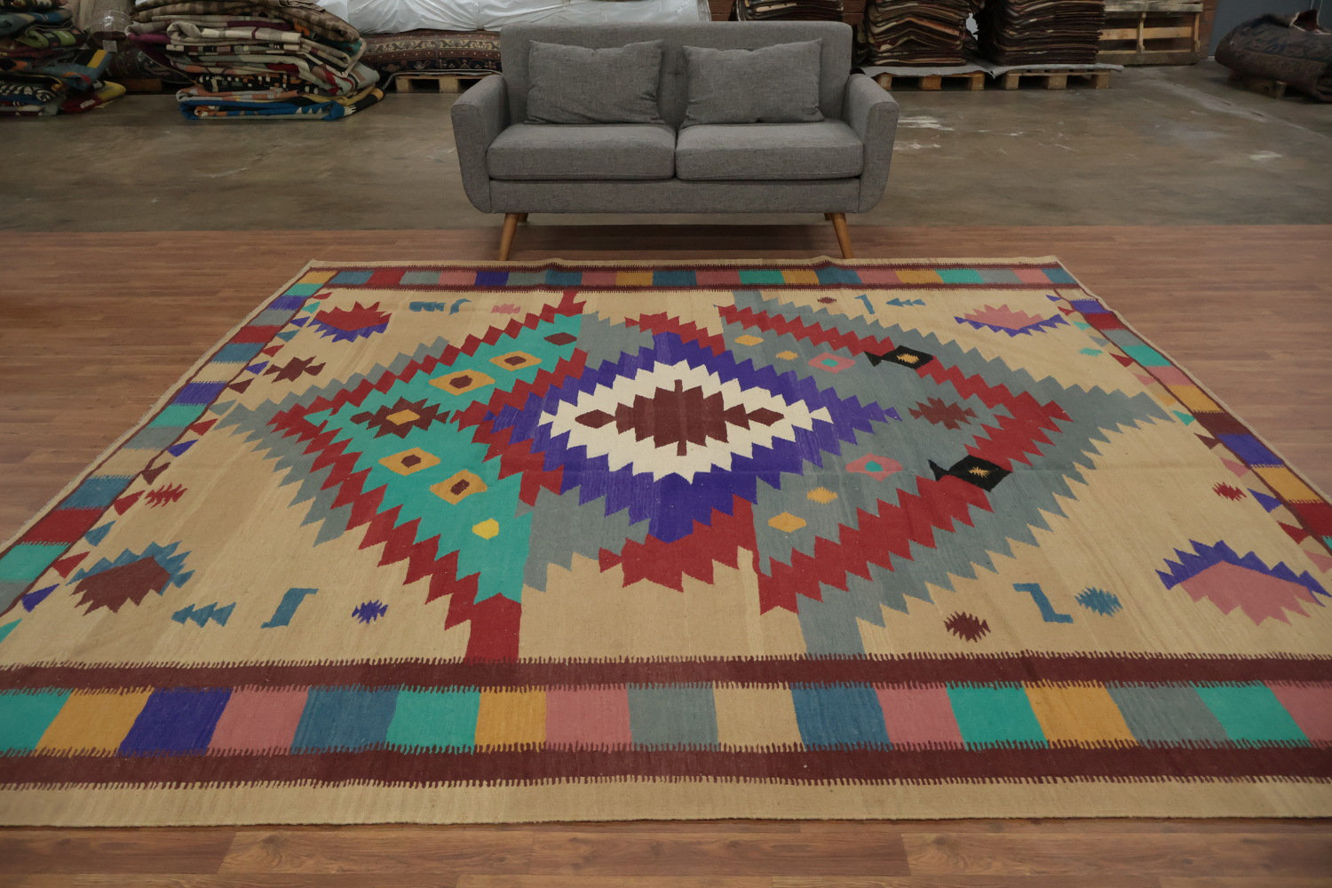 Wildon Home® Tribal Kilim Square Wool Area Rug 10x10 | Wayfair