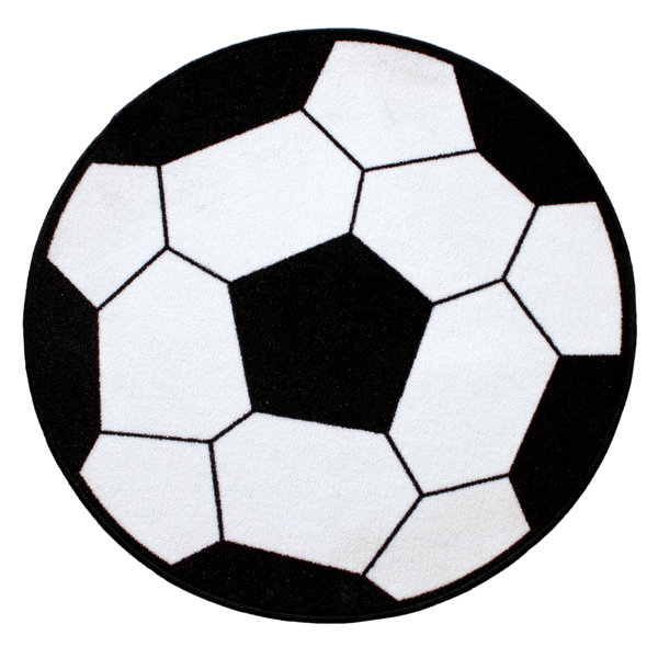Zoomie Kids Furnish My Place Nicole Soccer Round Play Area Rugs for ...