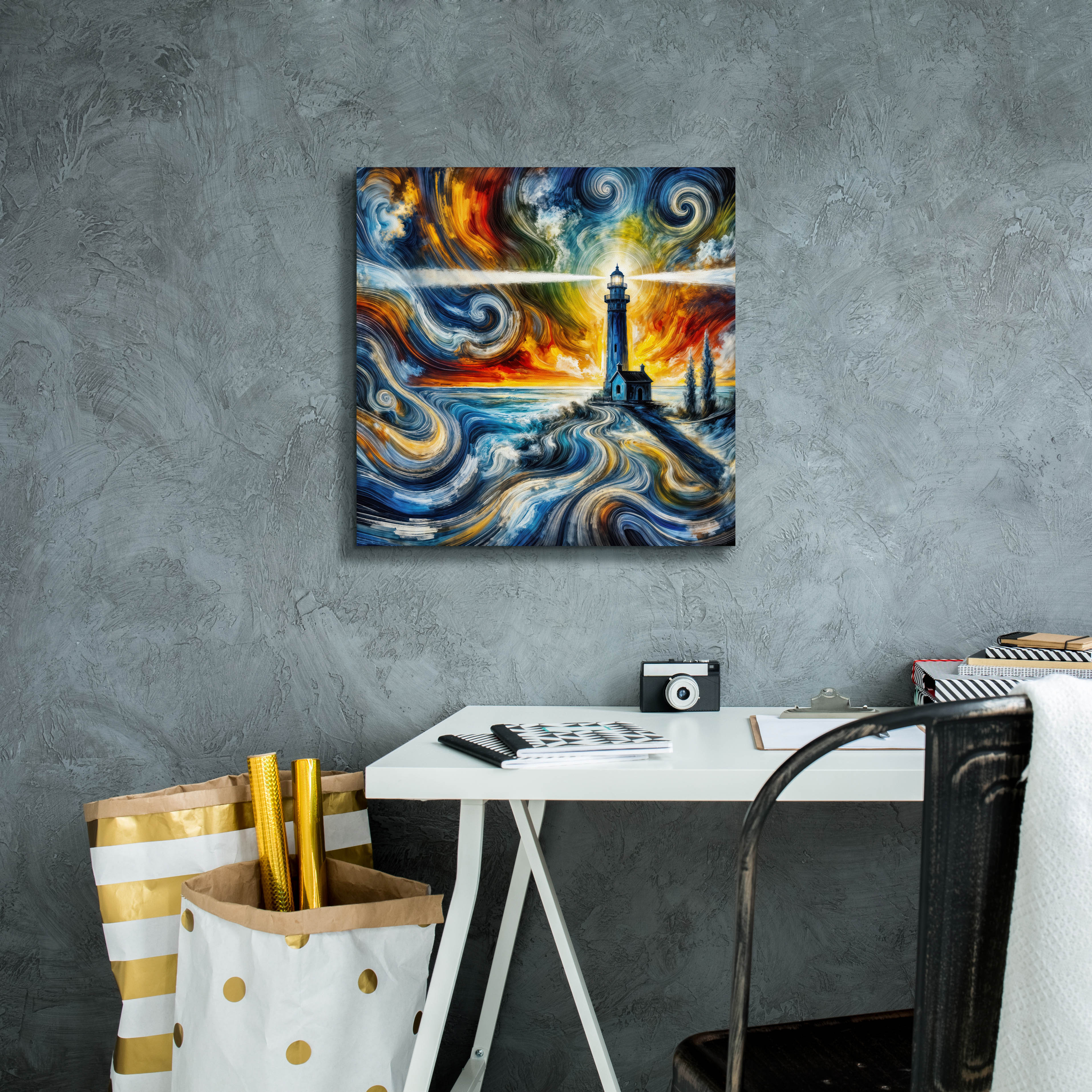 Breakwater Bay 'Lighthouse Abstract' by Rey Klimt Wall Art | Wayfair