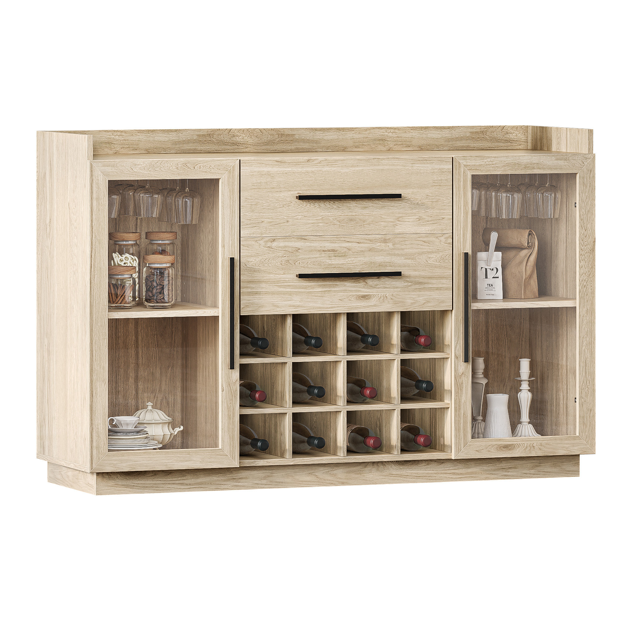 Ebern Designs Raymen 55.1'' Bar Cabinet & Reviews | Wayfair