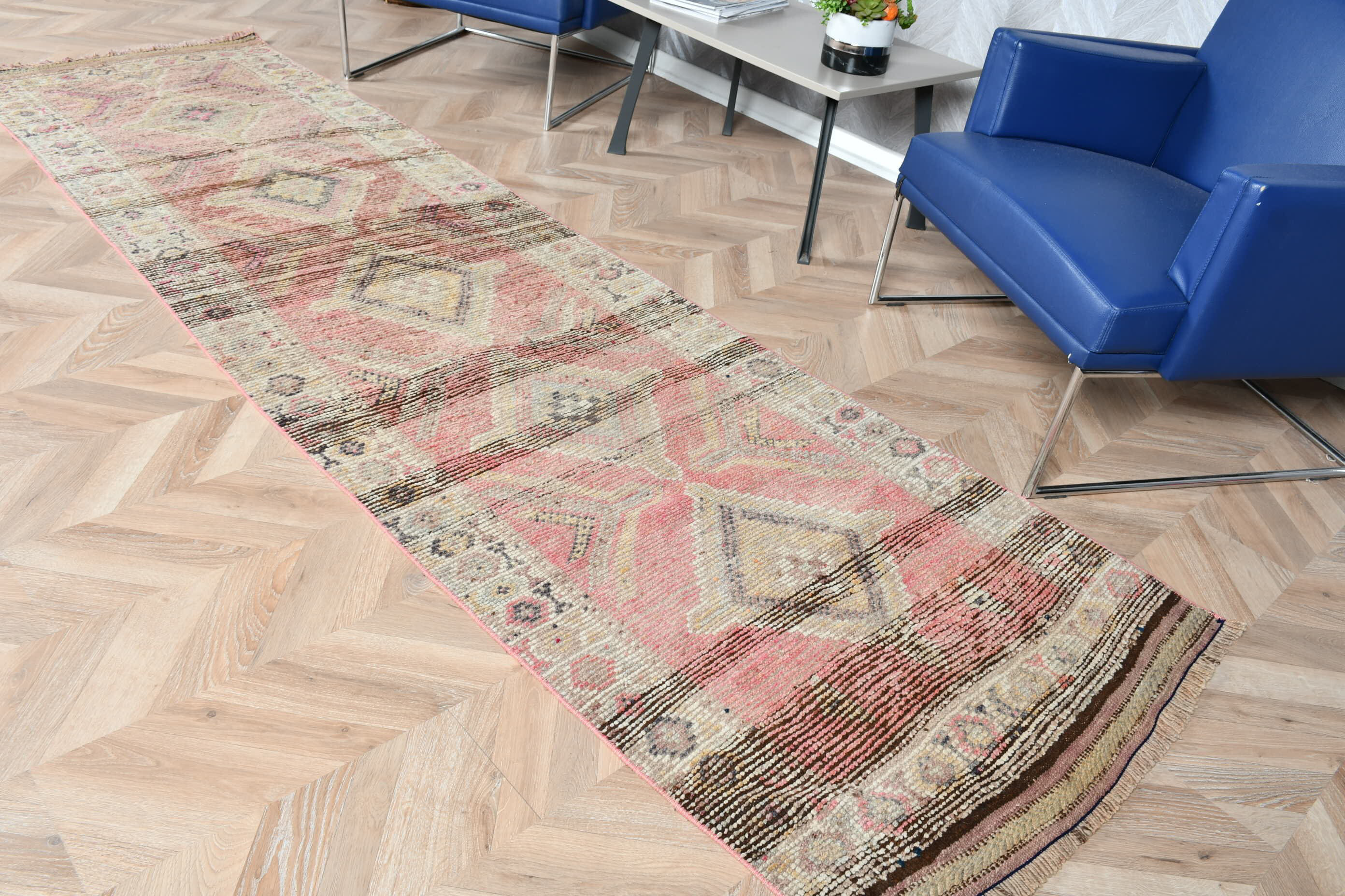 Bungalow Rose Charming Pink Turkish Runner Rug For Stairs And Corridors ...