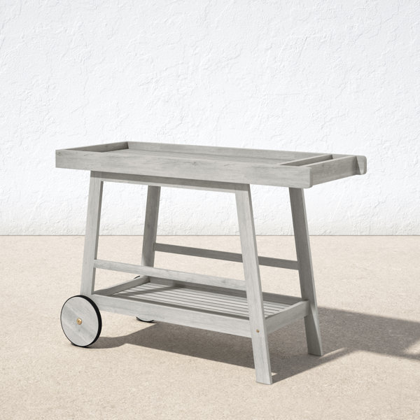 AllModern Terrace Solid Wood Bar Cart & Reviews | Wayfair