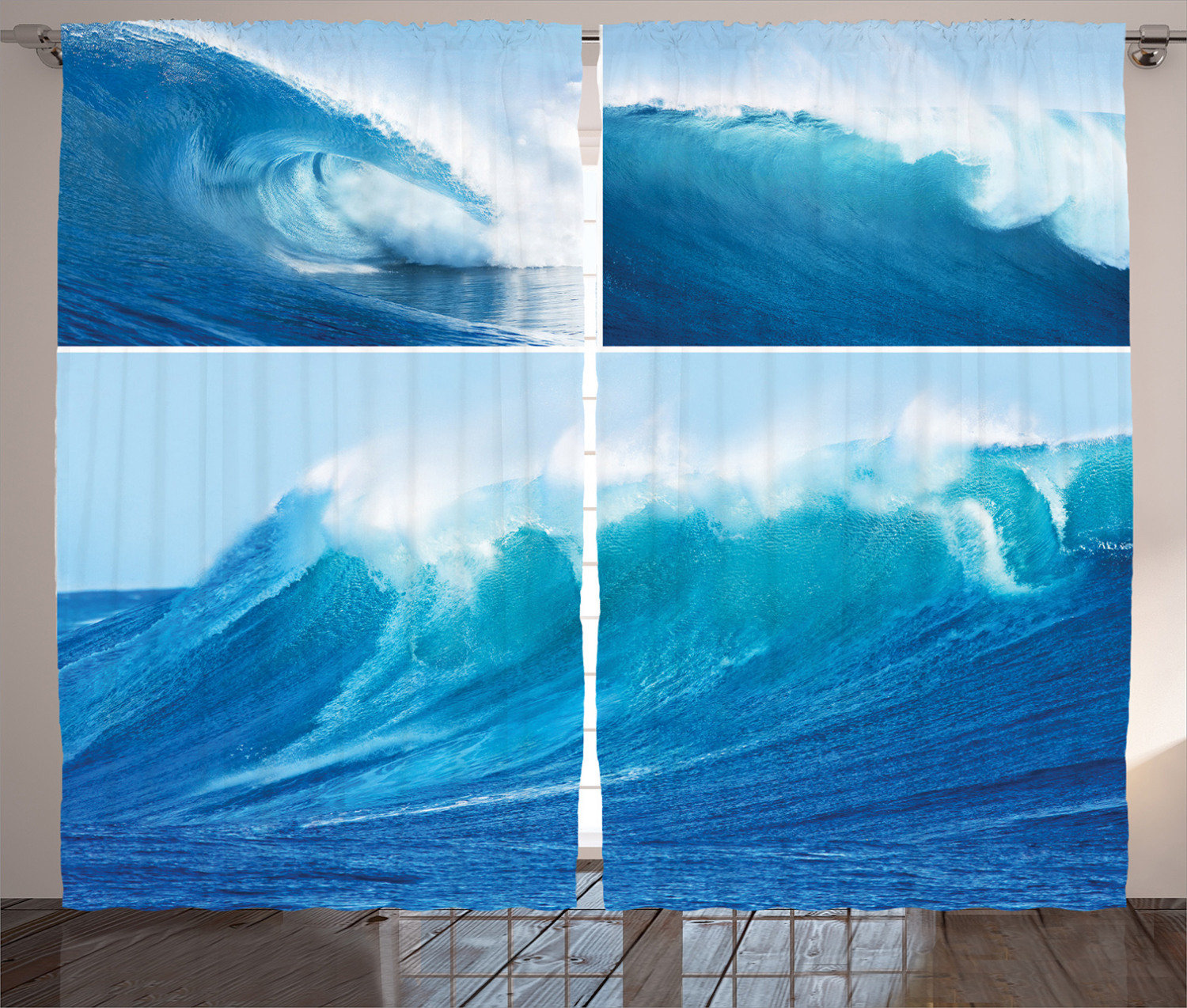 East Urban Home Surf Semi-Sheer Rod Pocket Curtain Panels | Wayfair