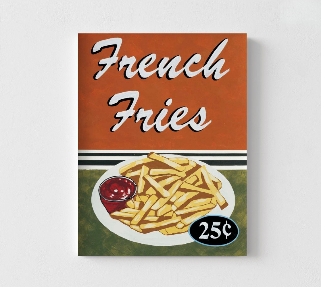 WeFrameArt French Fries By Catherine Jones, Vintage Food Poster Print ...