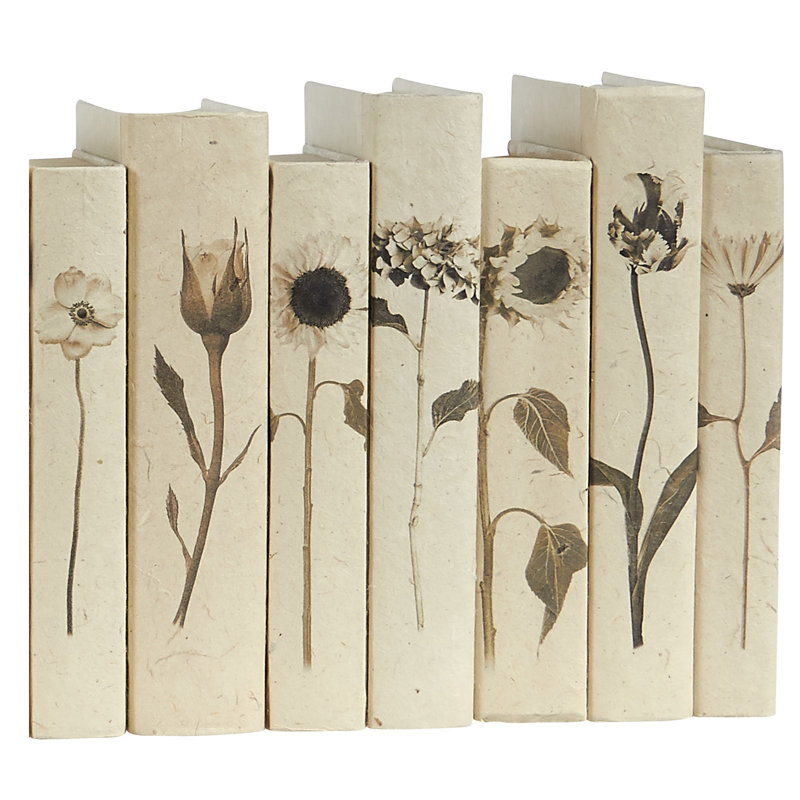 E. Lawrence Ltd. 7 Piece Assorted Floral Stems Decorative Book Set ...