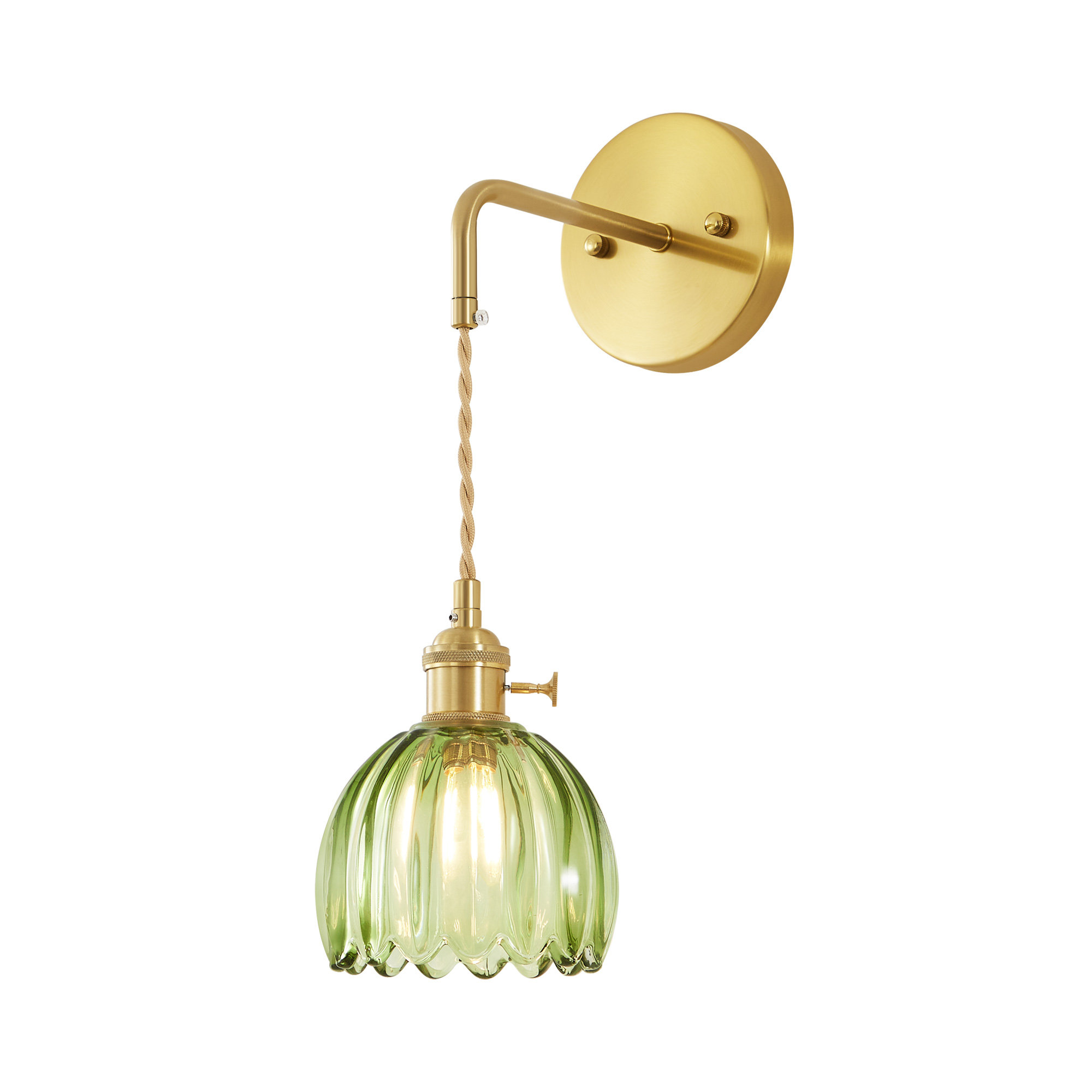 Mercer41 Heroux Vintage Floral Glass Armed Wall Sconce With Tulip Glass ...