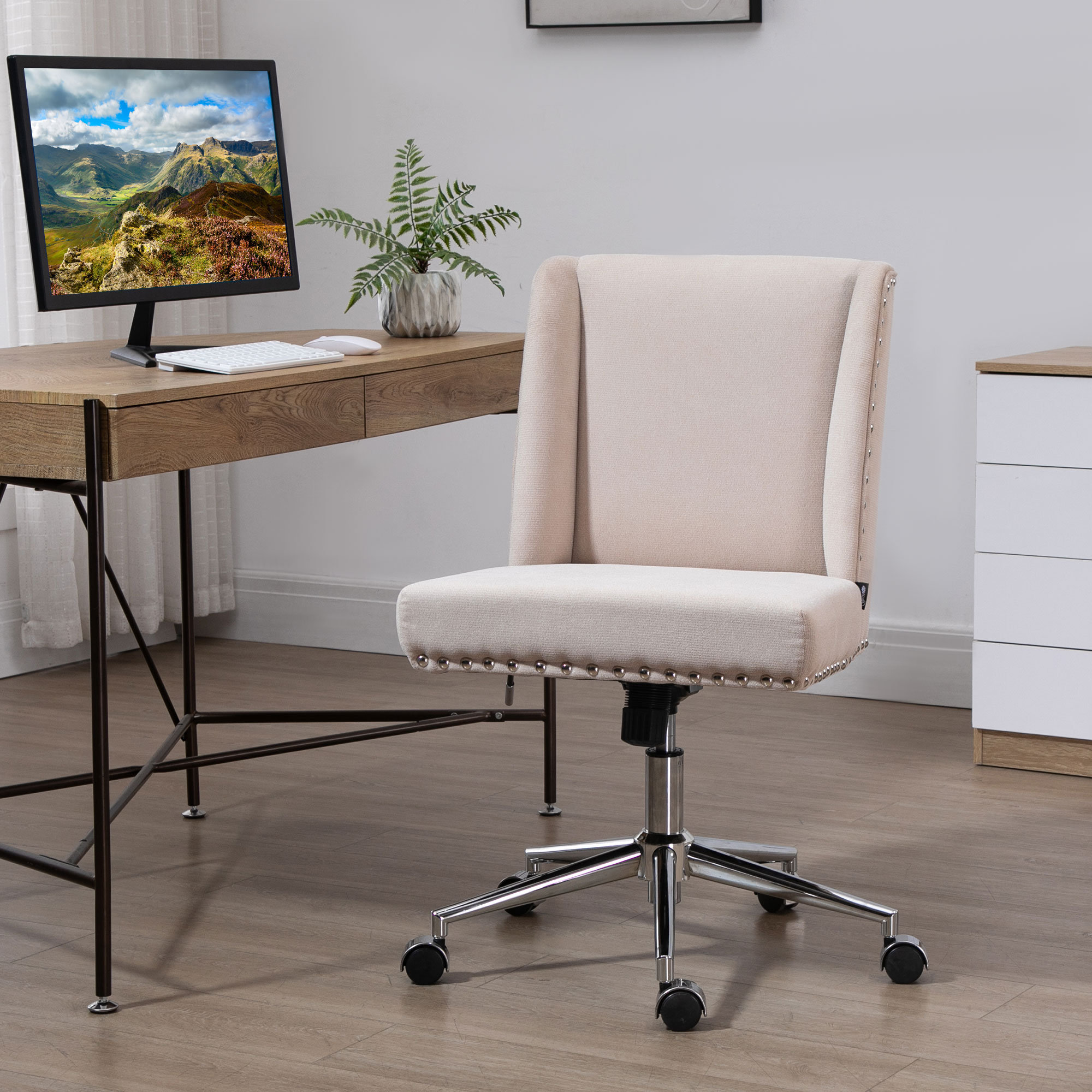 Lark Manor™ Plessis Ergonomic Mid Back Computer Office Chair, Task Desk ...