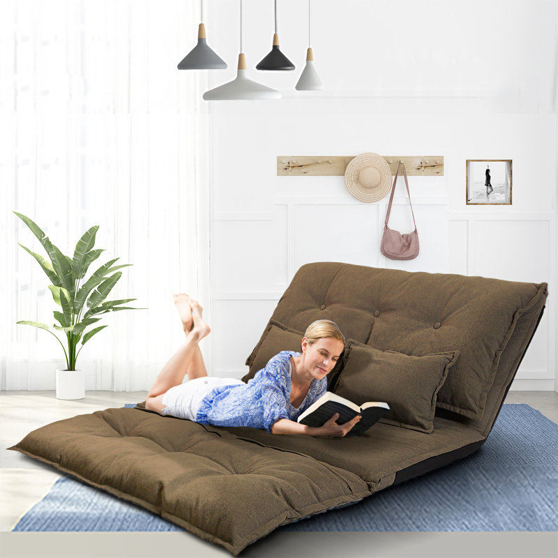 Hokku Designs Full 63'' Upholstered Cushion Convertible Back Futon ...