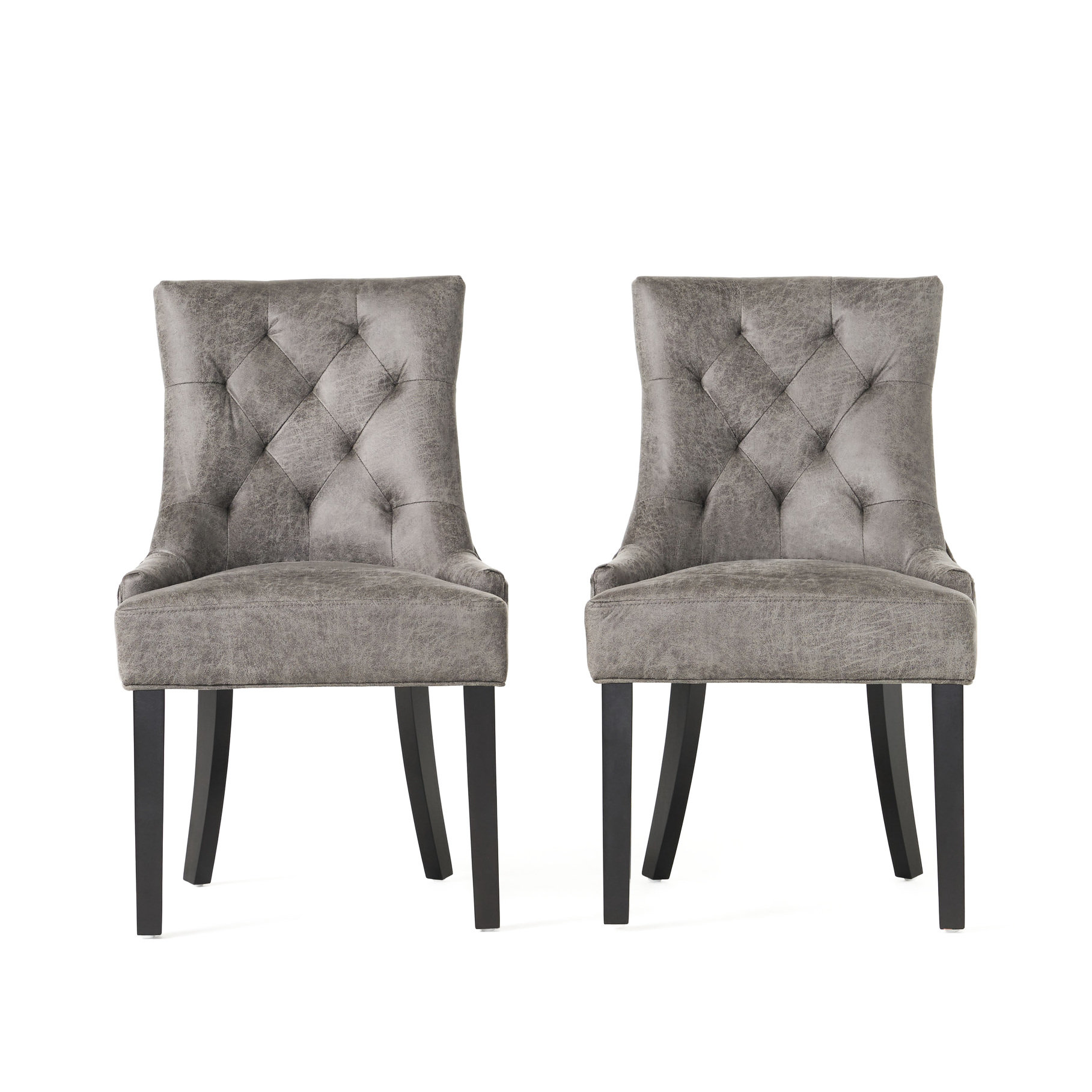 Hokku Designs 2 Slate Dining Chairs - Modern, Ergonomic, Microfiber ...