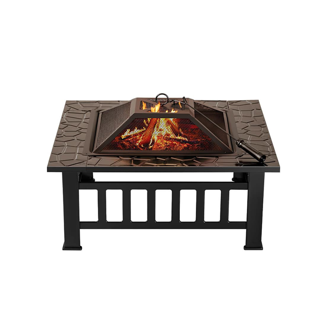 Millwood Pines Outdoor Wood Burning Multi-Function BBQ Fire Pit Table ...