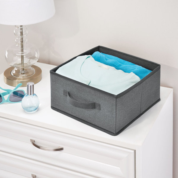 mDesign Soft Fabric Closet Organizer Box with Pull Handle | Wayfair