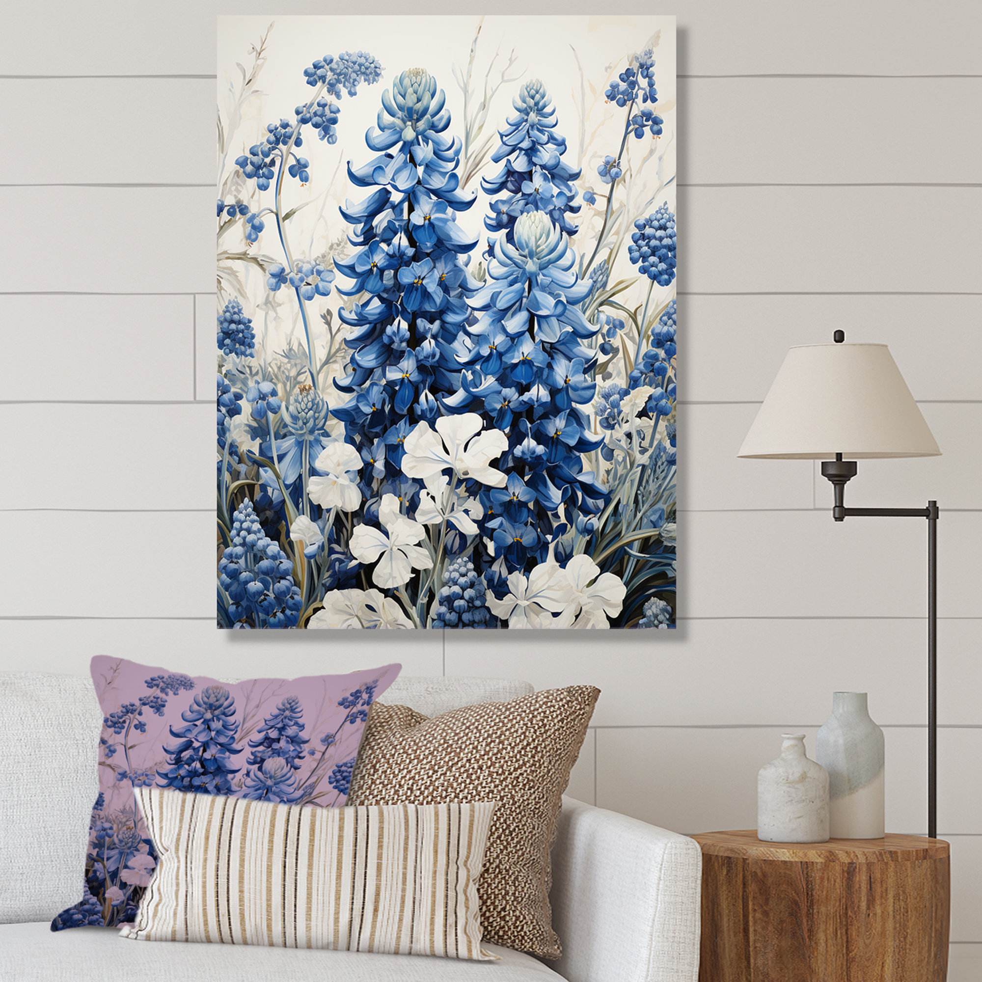 Design Art Blue Bonnets Simplicity Meadow I - Blue Bonnets Wall Art ...