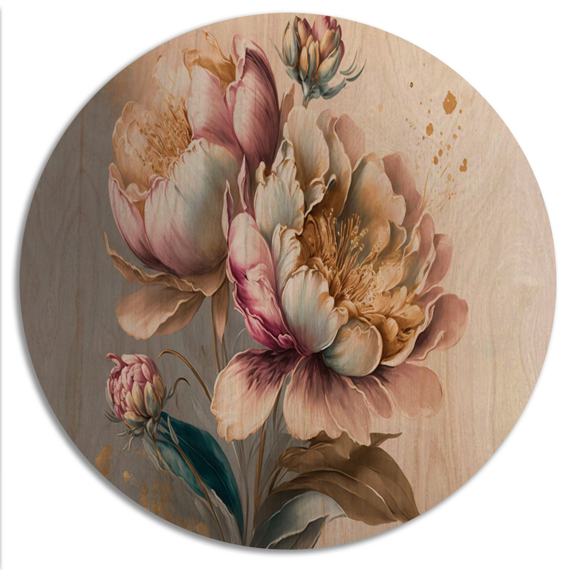 Wildon Home® Pink And Gold Peruvian Lily I - Traditional Wood Wall Art ...