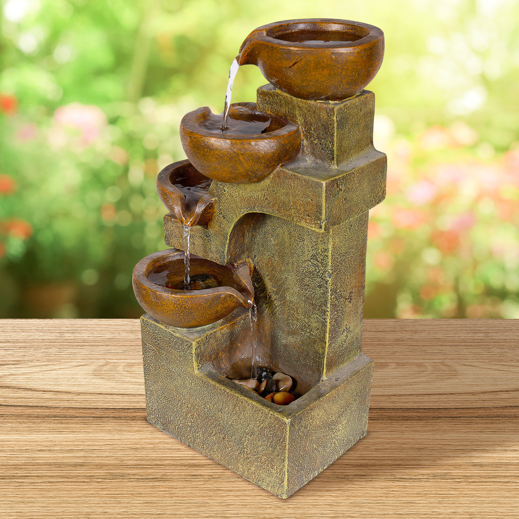 World Menagerie Alpine Weather Resistant Tabletop Fountain & Reviews ...