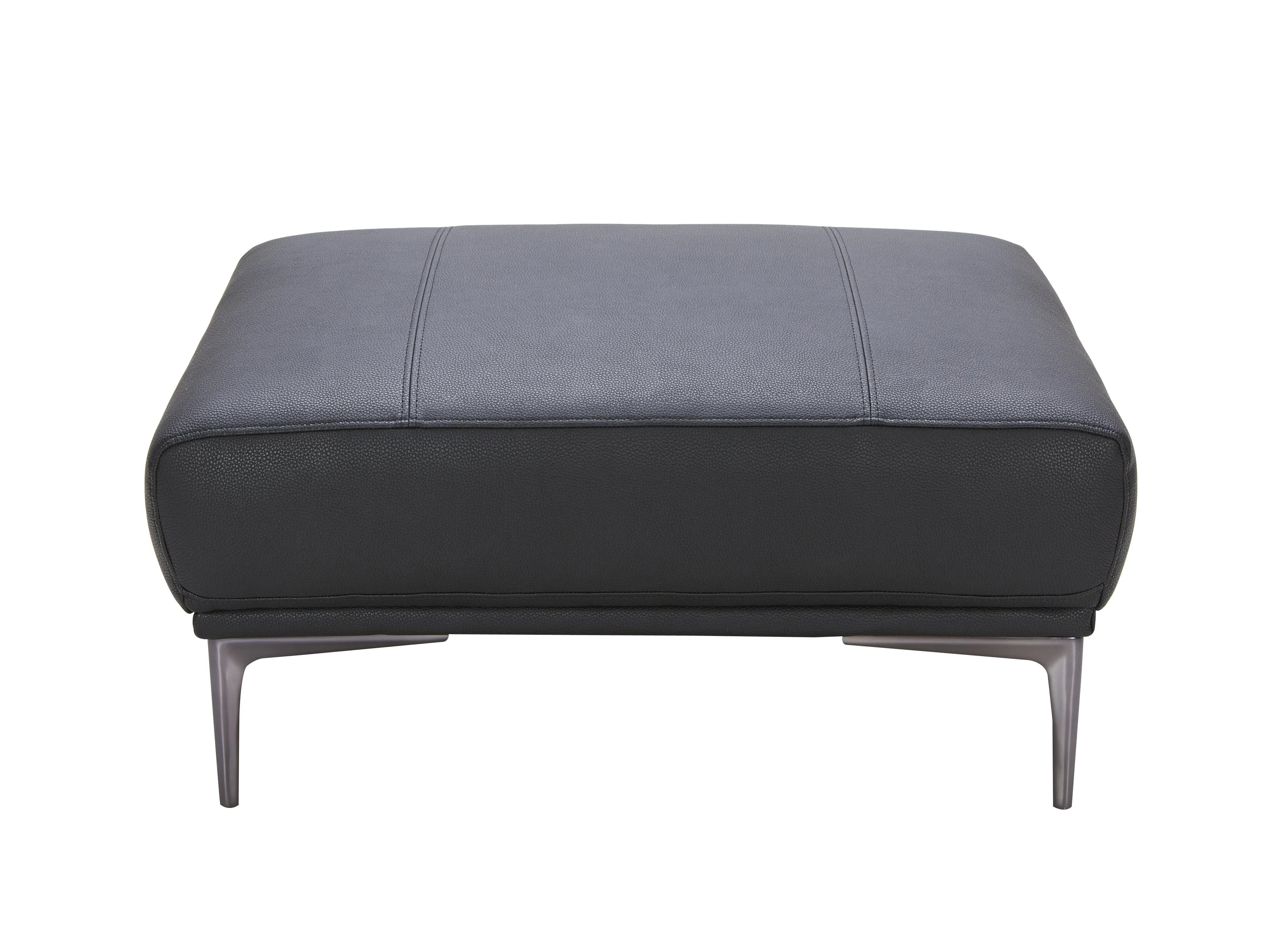 The Classy Home Antalya Premium Black Leather Ottoman - Wayfair Canada