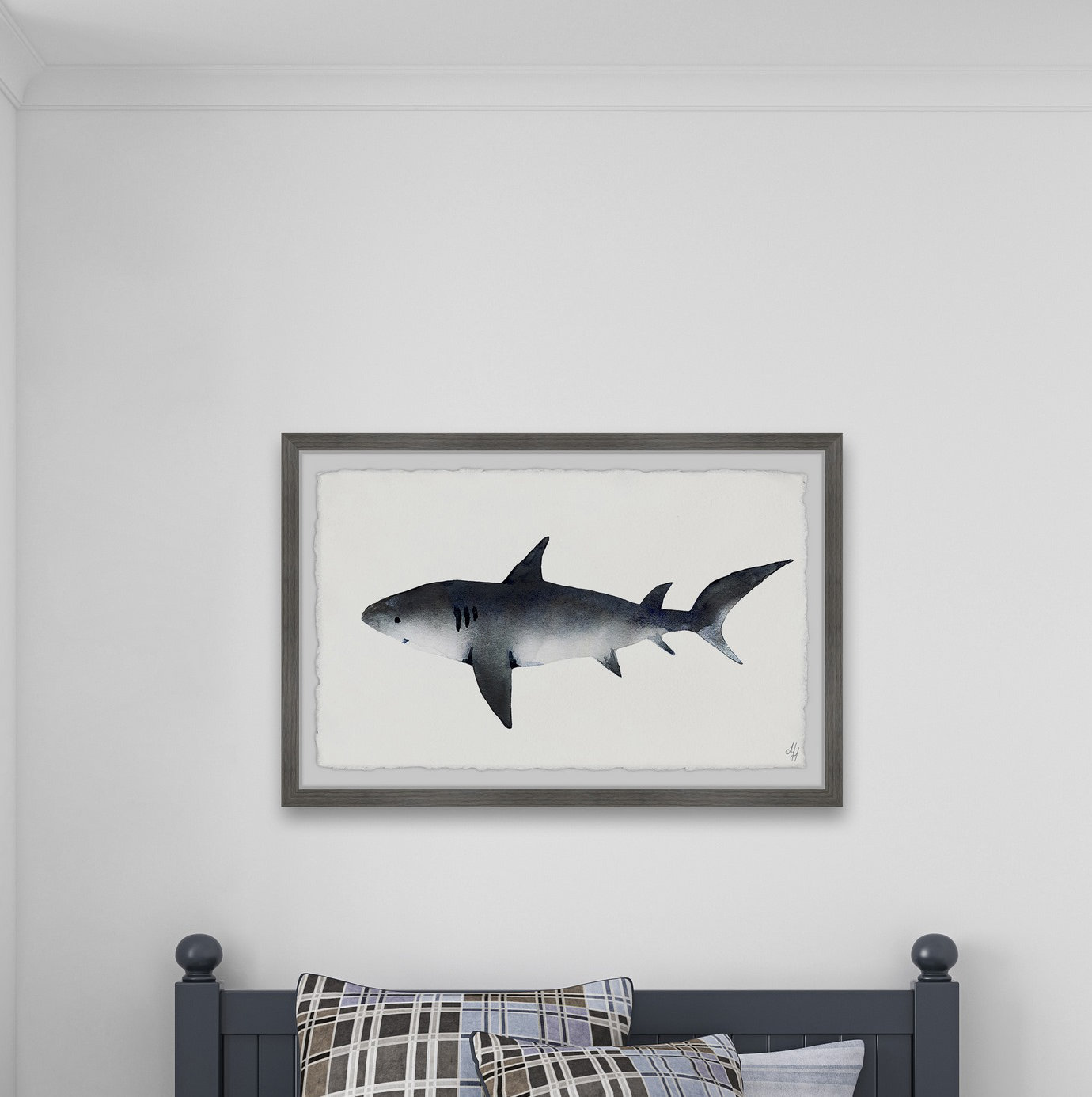 Isabelle & Max™ Sandie 'Big Shark' Framed Print | Wayfair