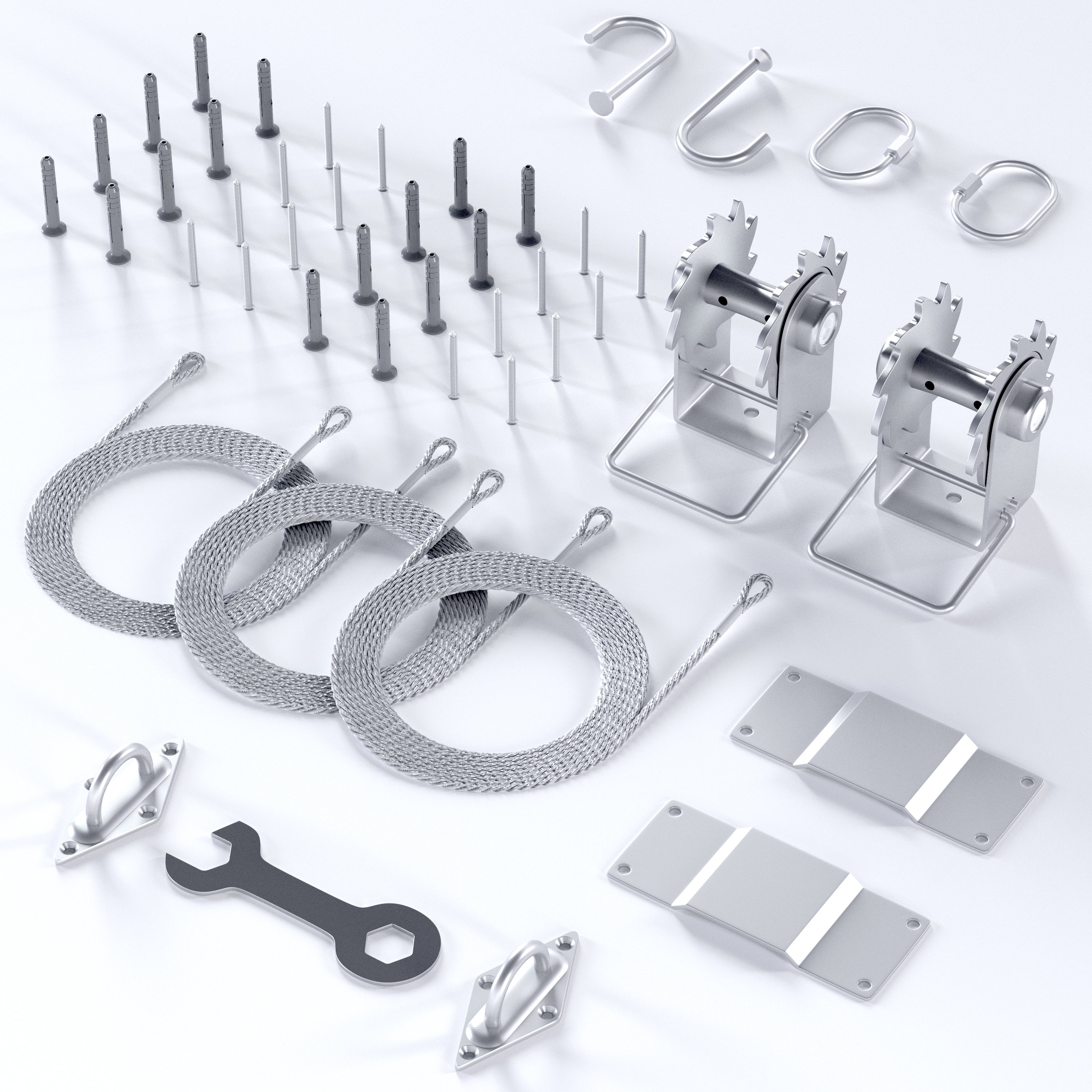 Royal Shade Hardware Kit Winch Set for Rectangle/Square Sun Shade Sails ...