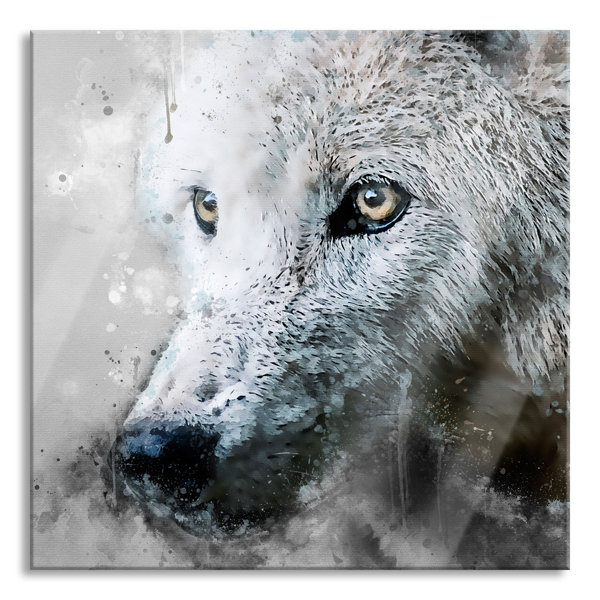 Union Rustic Dirty Wolf Close-Up - No Frame Painting on Glass | Wayfair ...