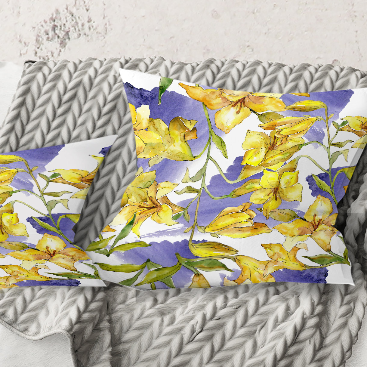 Design Art Retro Handdrawn Poppies V - Mid-Century ModernPrinted Throw ...
