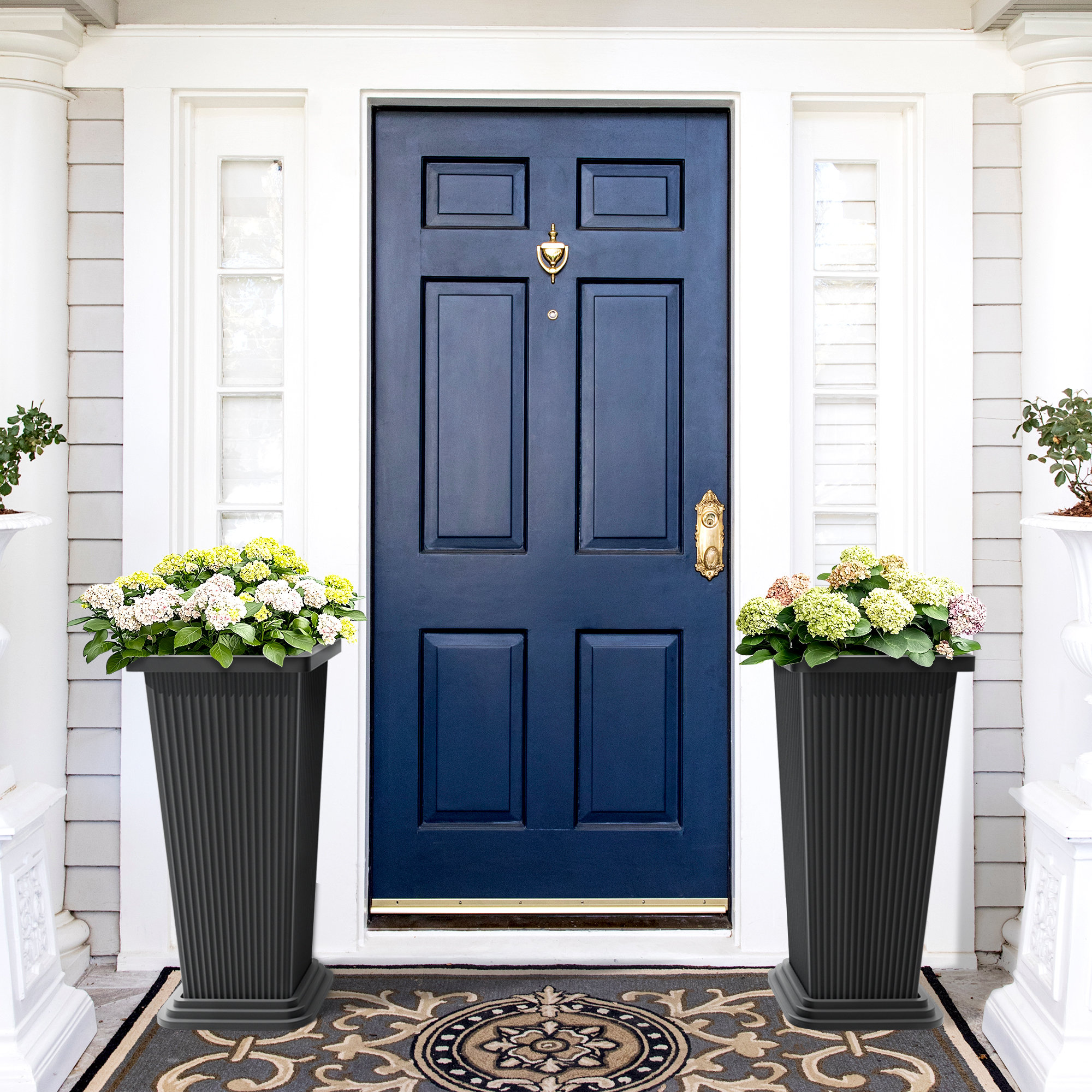 Winston Porter Set of 2 Large Tall Planter for Indoor or Outdoor - 24 ...