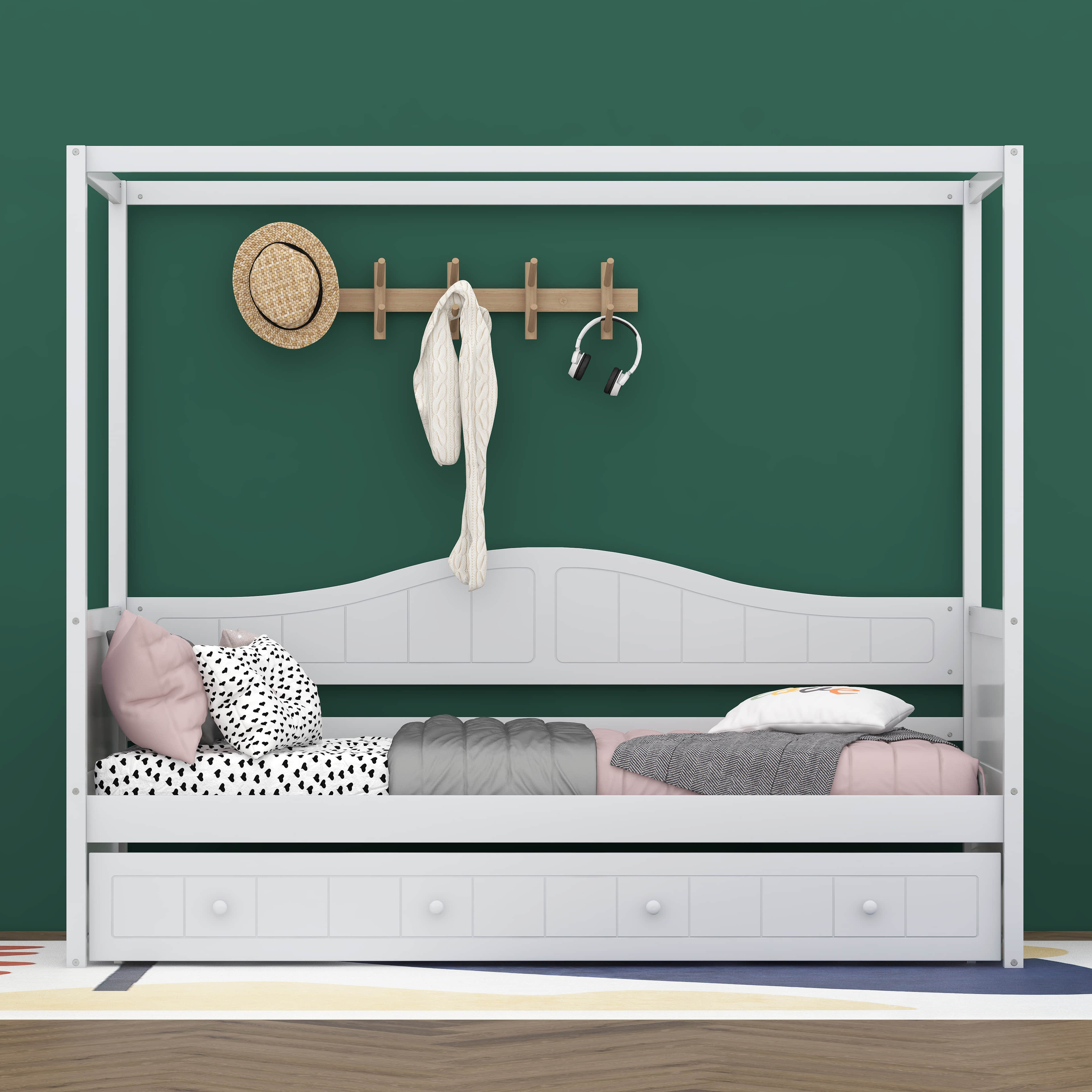 Red Barrel Studio Filamena Twin Size Canopy Day Bed With Twin Size ...