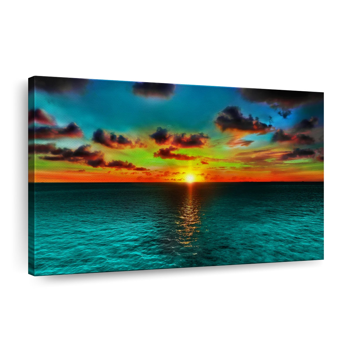 Highland Dunes Sunset And Ocean On Canvas Print | Wayfair