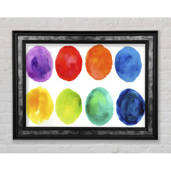 Ebern Designs Eight Blobs Of Colour - Single Picture Frame Print ...