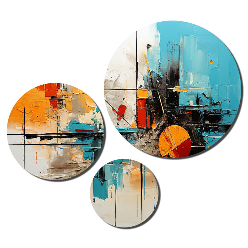 Ivy Bronx Collage Fusion V - Abstract Collages Metal Art Print Set ...