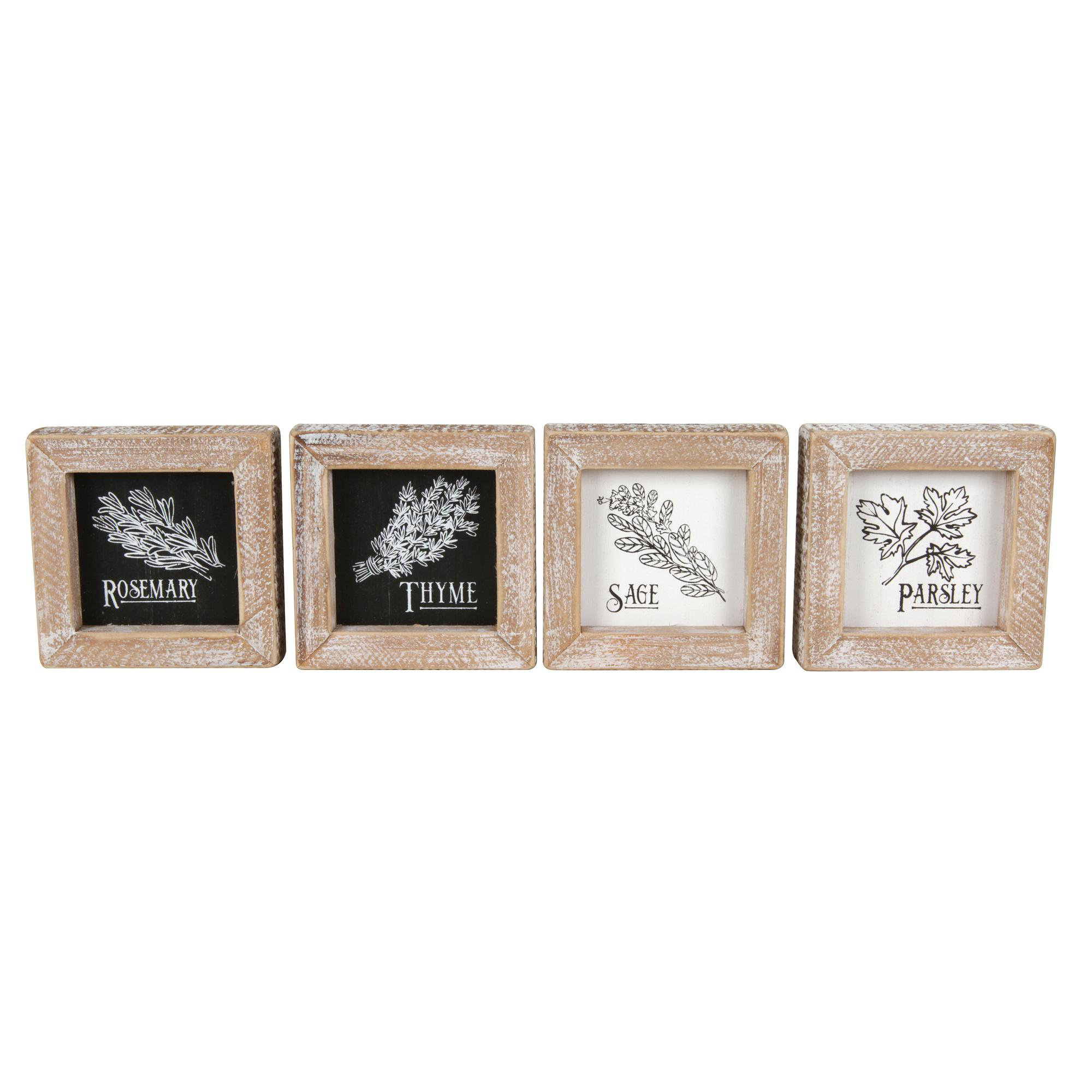 August Grove® Wood/MDF Small Block Decor Set of 4 Home Decorations ...