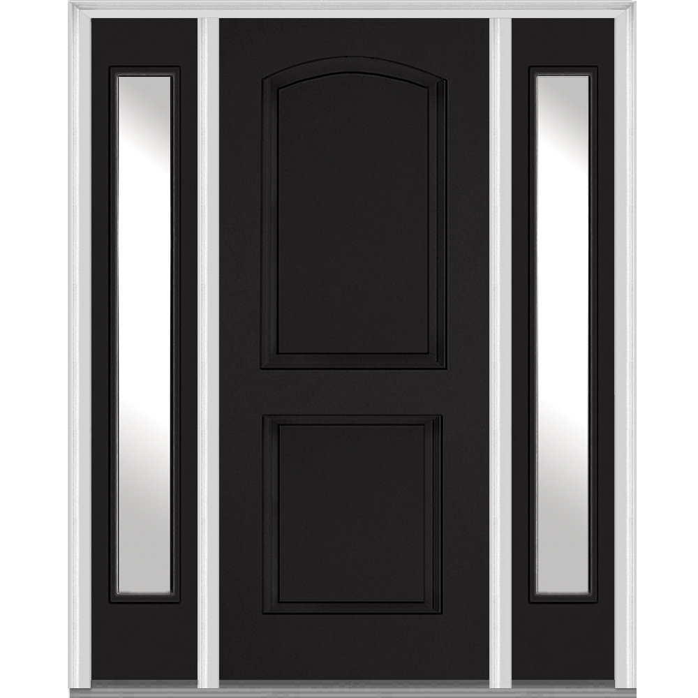 MMI DOOR Painted Fiberglass 2-Panel Exterior Door with Two Sidelites ...