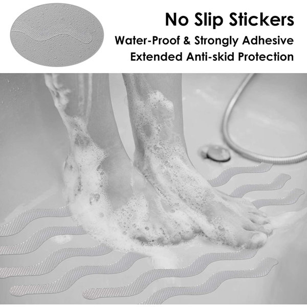 George Oliver Dorree Anti-Slip Shower Stickers 24 PCS Bathtub Strips ...