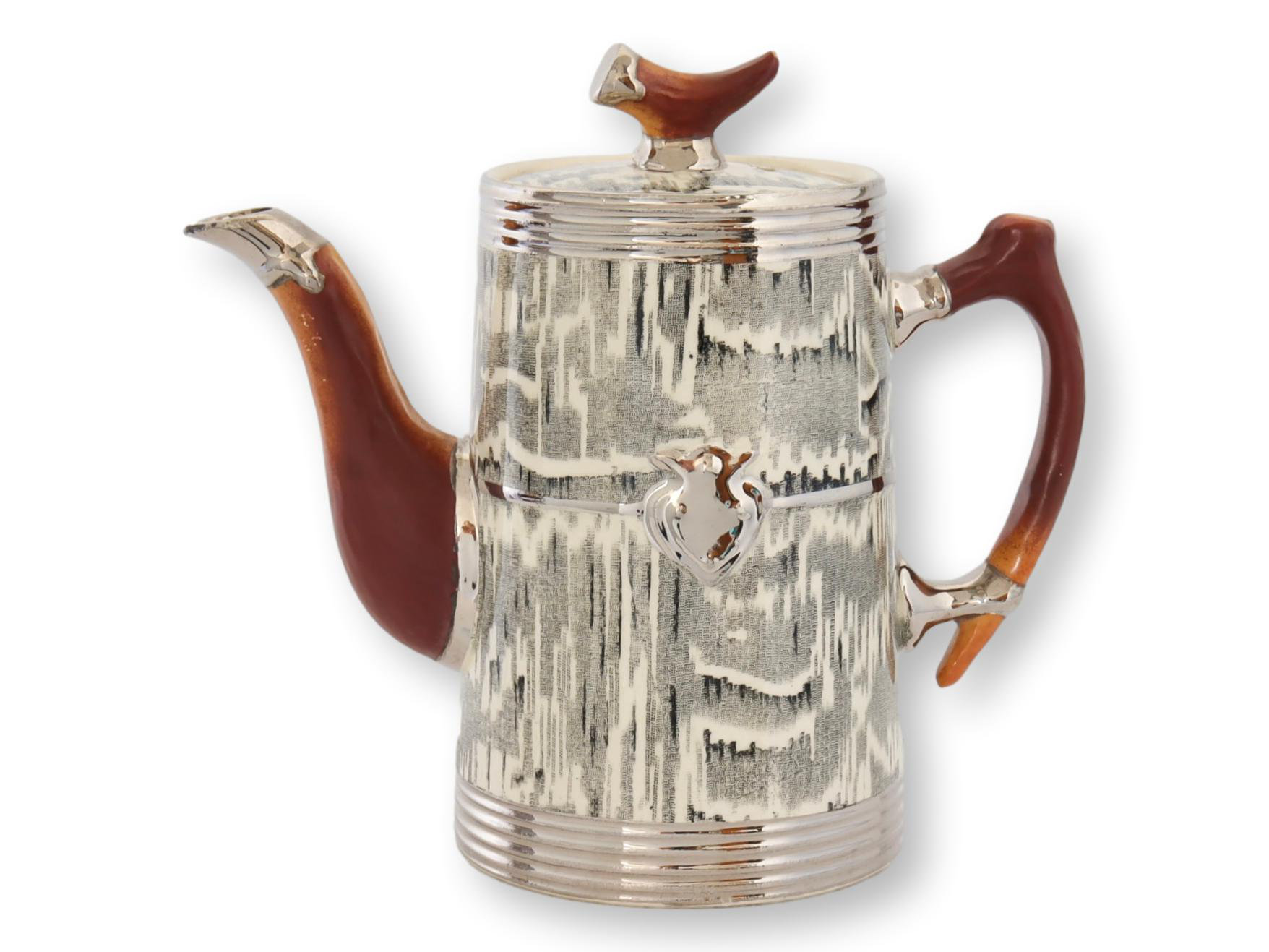 Rose Victoria 1930S Silver Shield Faux Bois Coffee Pot | Wayfair