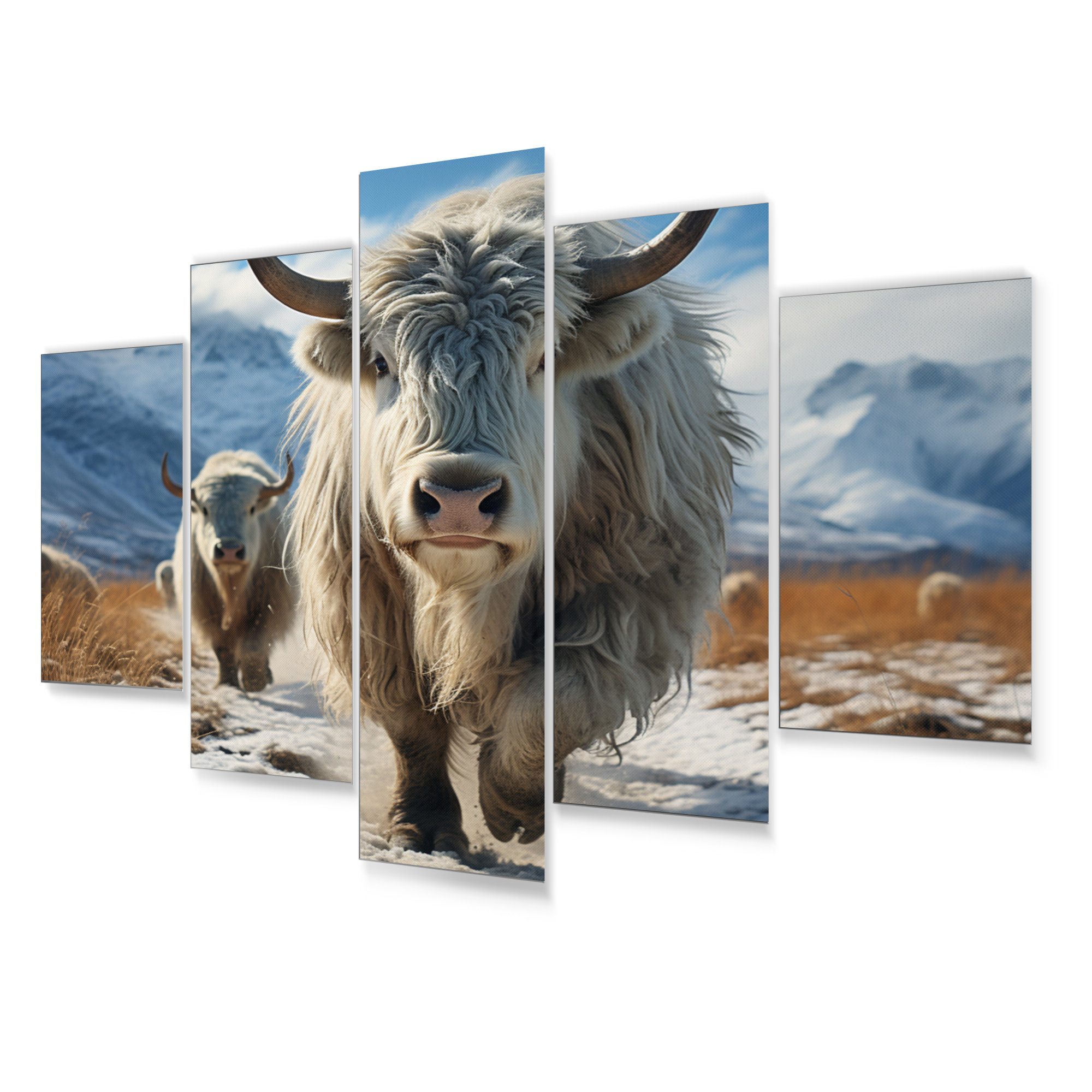 Union Rustic Yaks Majestic In Winter - Yaks Metal Wall Decor Set ...