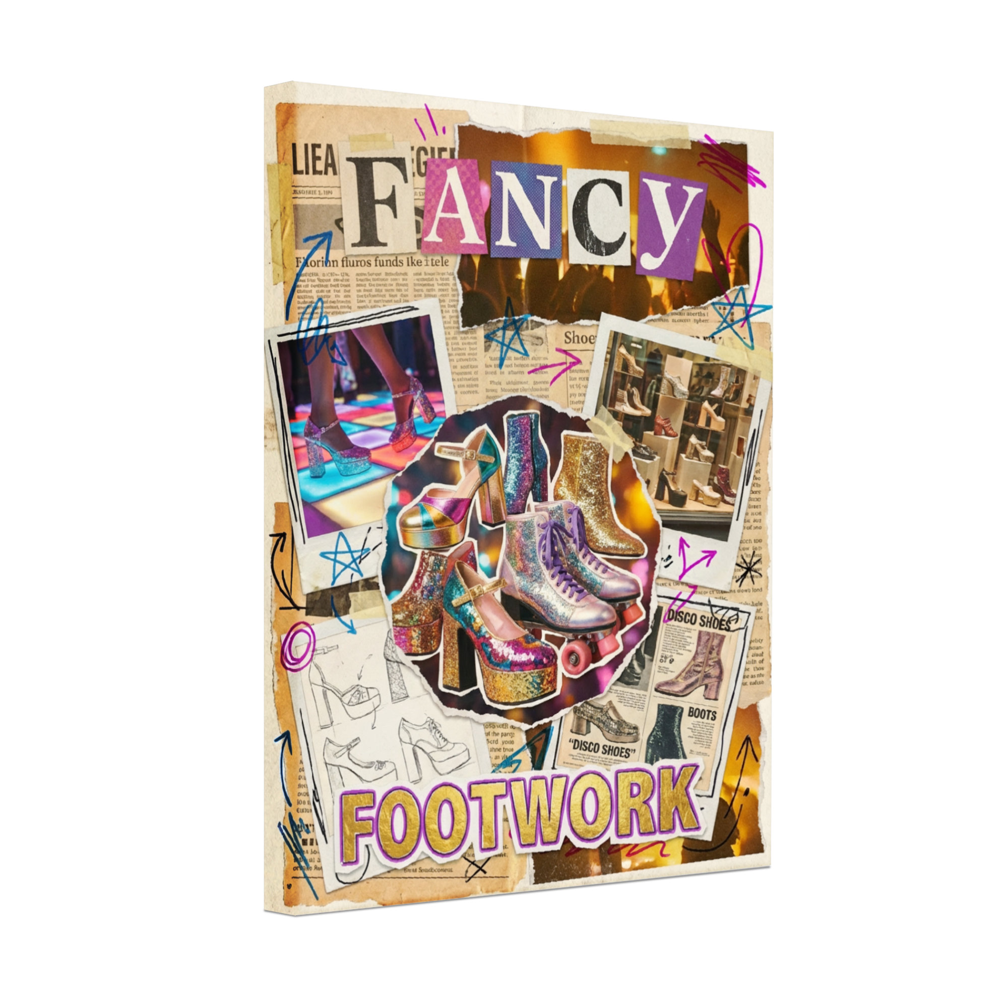 Mercer41 Fashion Fancy Footwork Collage Pattern Print Design | Wayfair