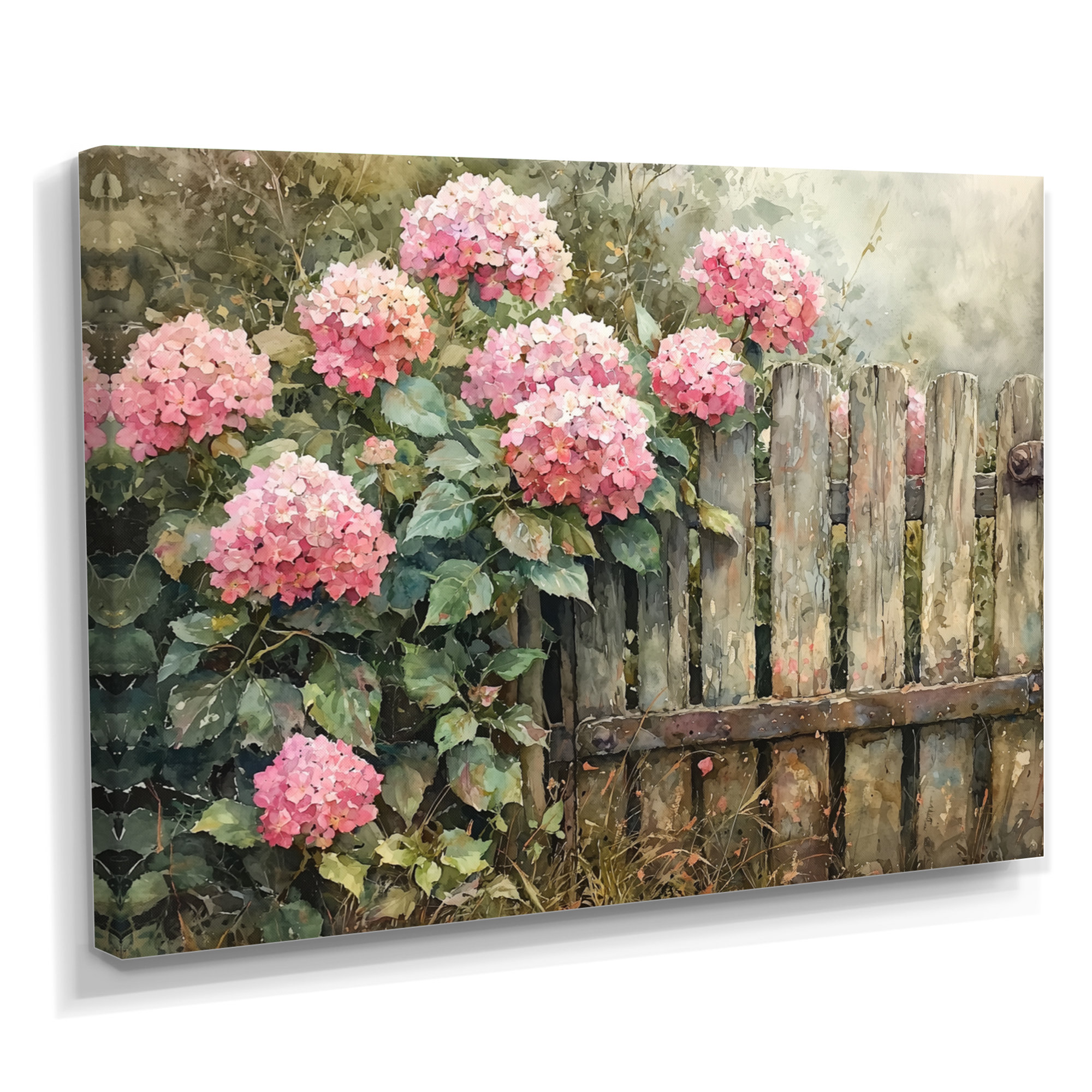 August Grove® Drissia Hydrangeas By The Farmhouse Gate II - Hydrangea ...