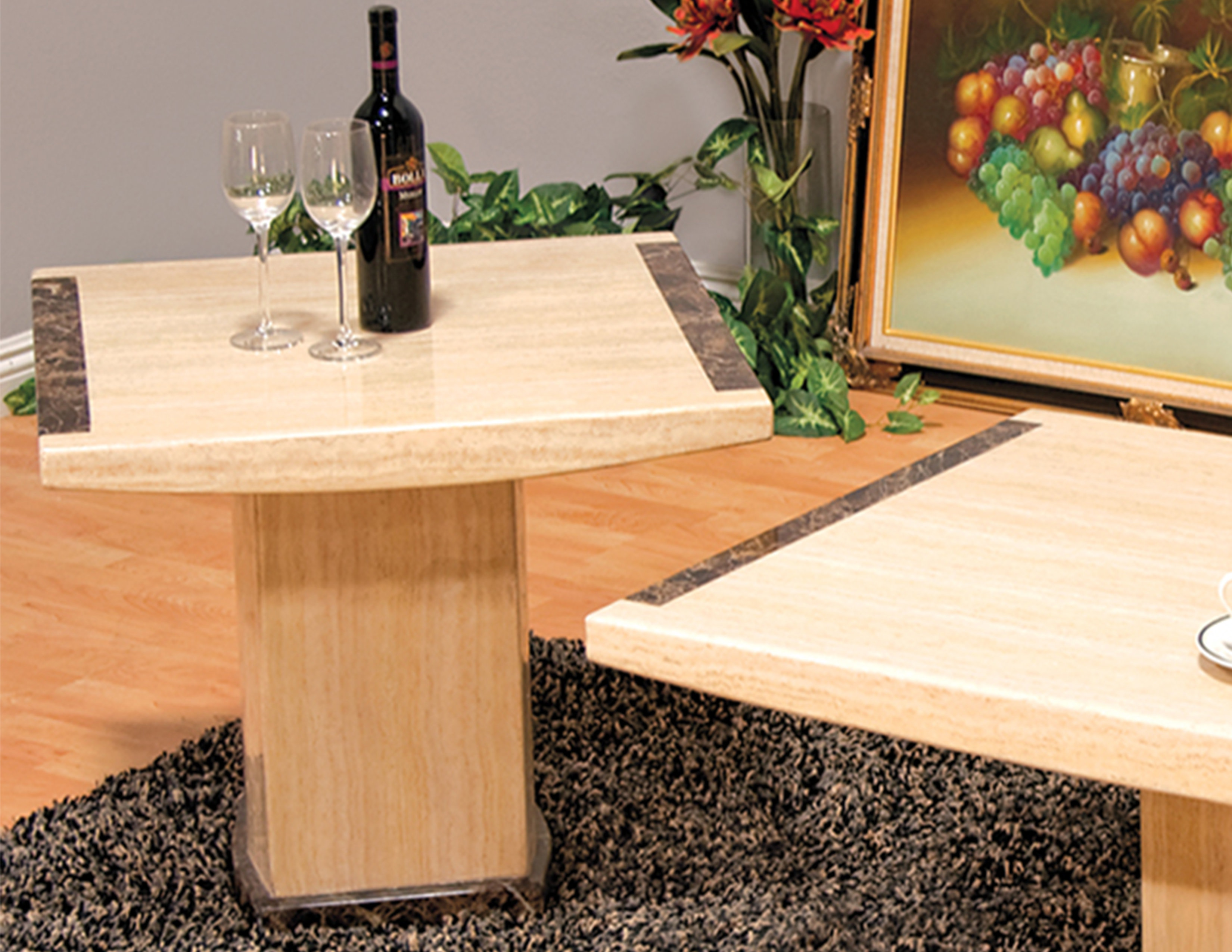 Latitude Run® Pedestal Marble Pedestal End Table | Wayfair