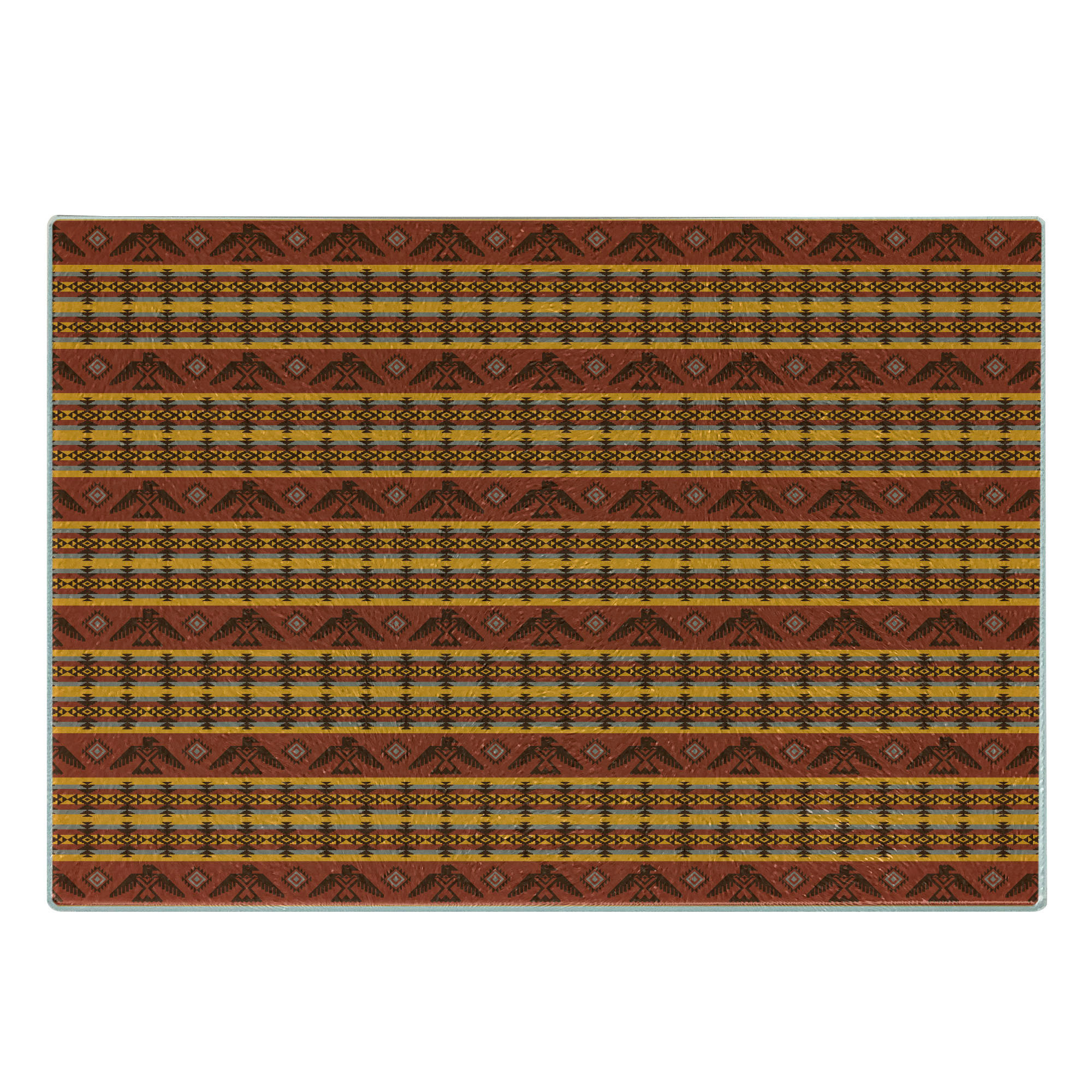Ambesonne Tribal Tempered Glass Cutting Board Indigenous Motifs ...