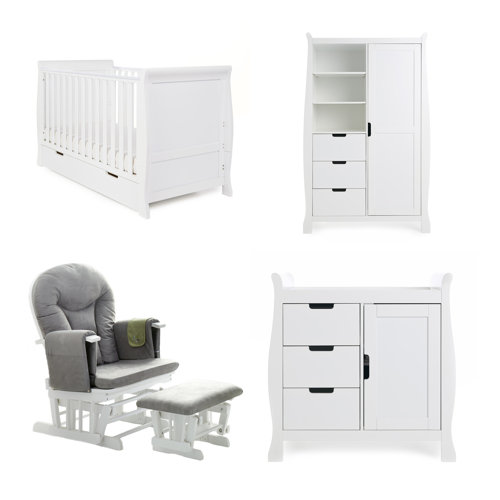 Obaby Stamford Classic Sleigh 4 Piece Nursery Furniture Set | Wayfair.co.uk