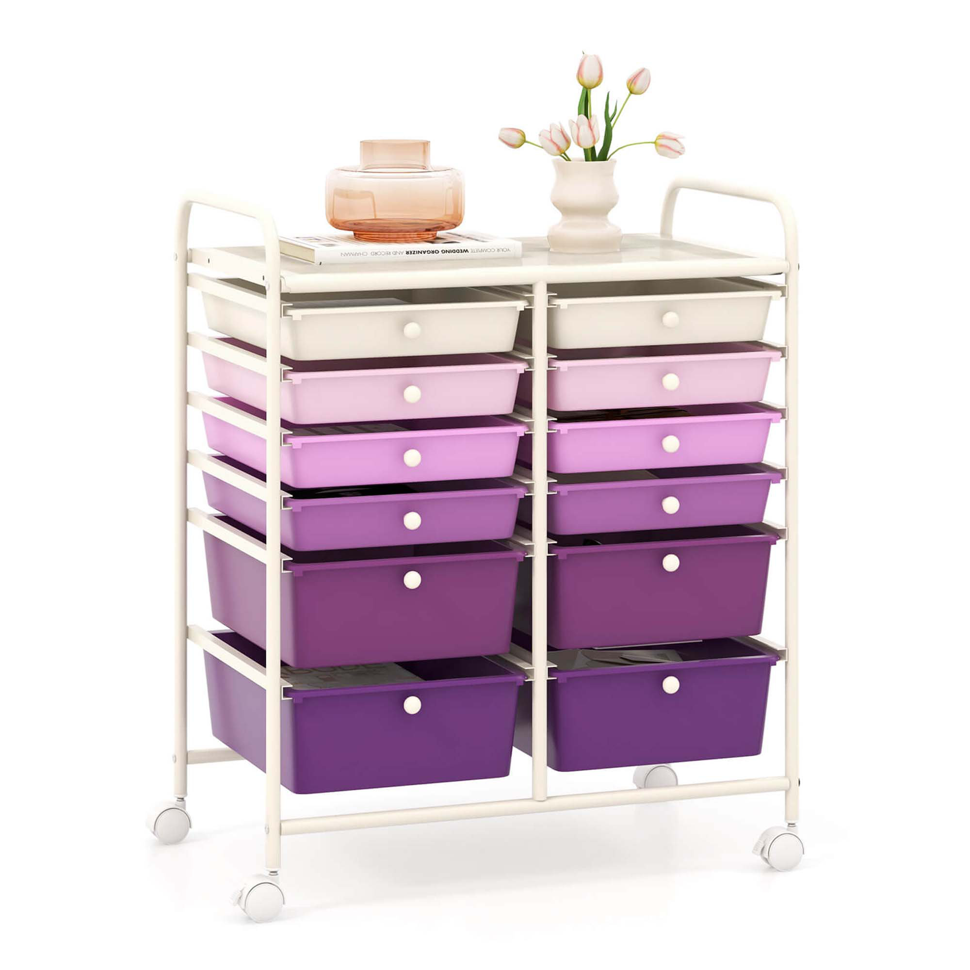 Latitude Run® 12-drawer Rolling Storage Cart Organizer Cart With 2 ...