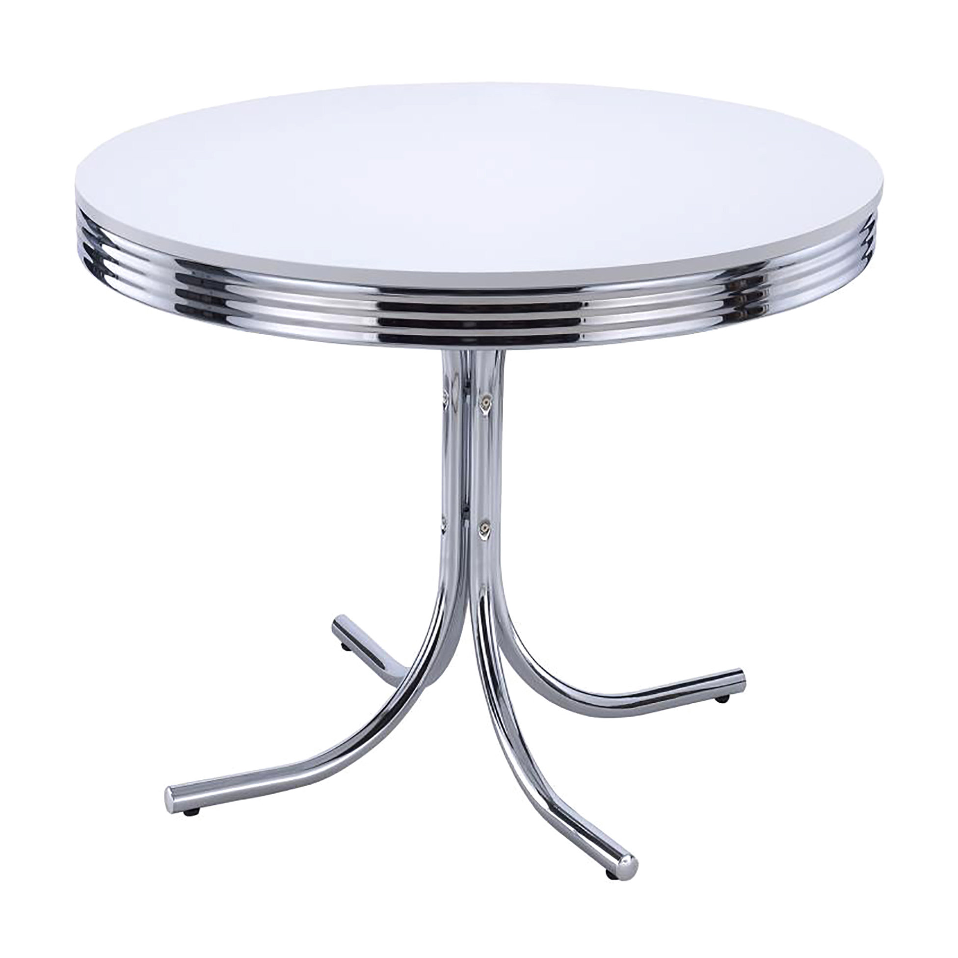 George Oliver White And Round Kitchen & Dining Table, 42"x42"x30 ...
