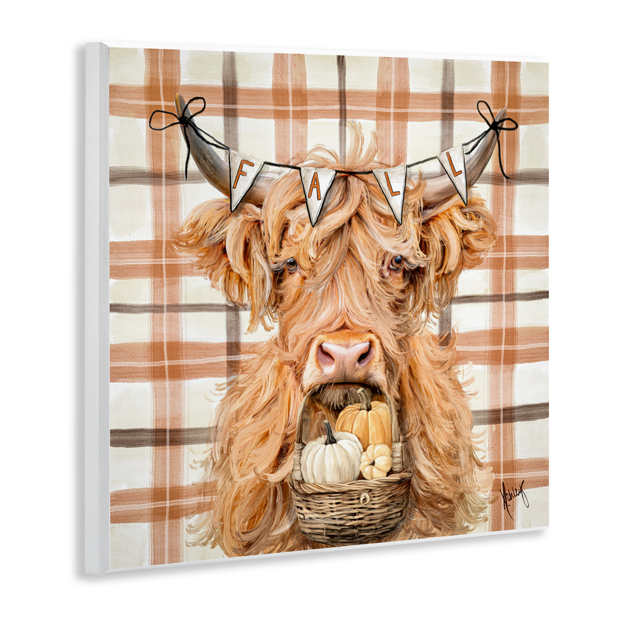 One Allium Way® Autumn Harvest Cattle Wall Plaque, design by Ashley ...