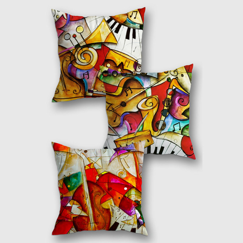 Asir Group INC Jennette 3 Piece Abstract Square Throw Pillow Cover Set ...