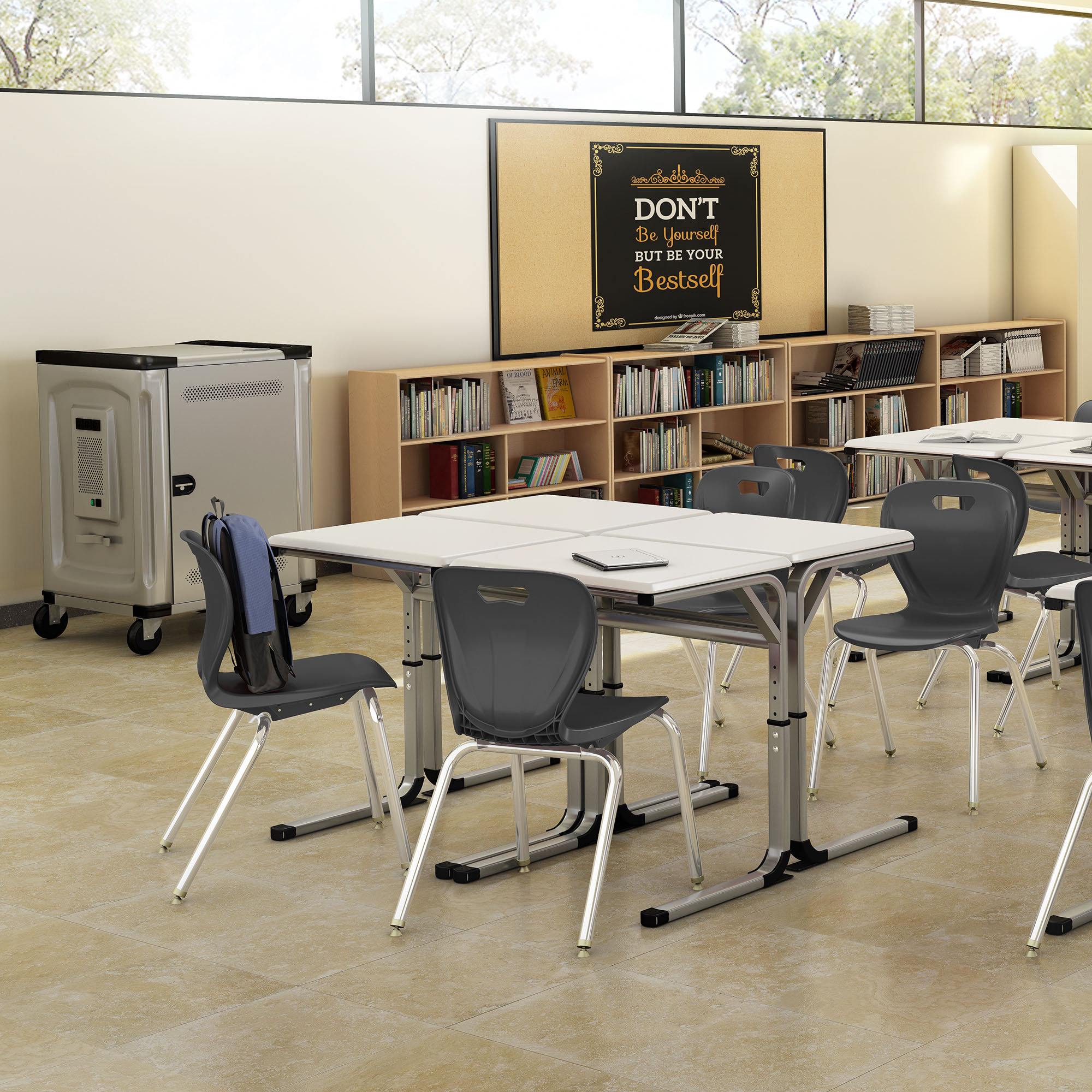 Learniture Shapes Series Plastic Stacking Classroom Chairs with ...