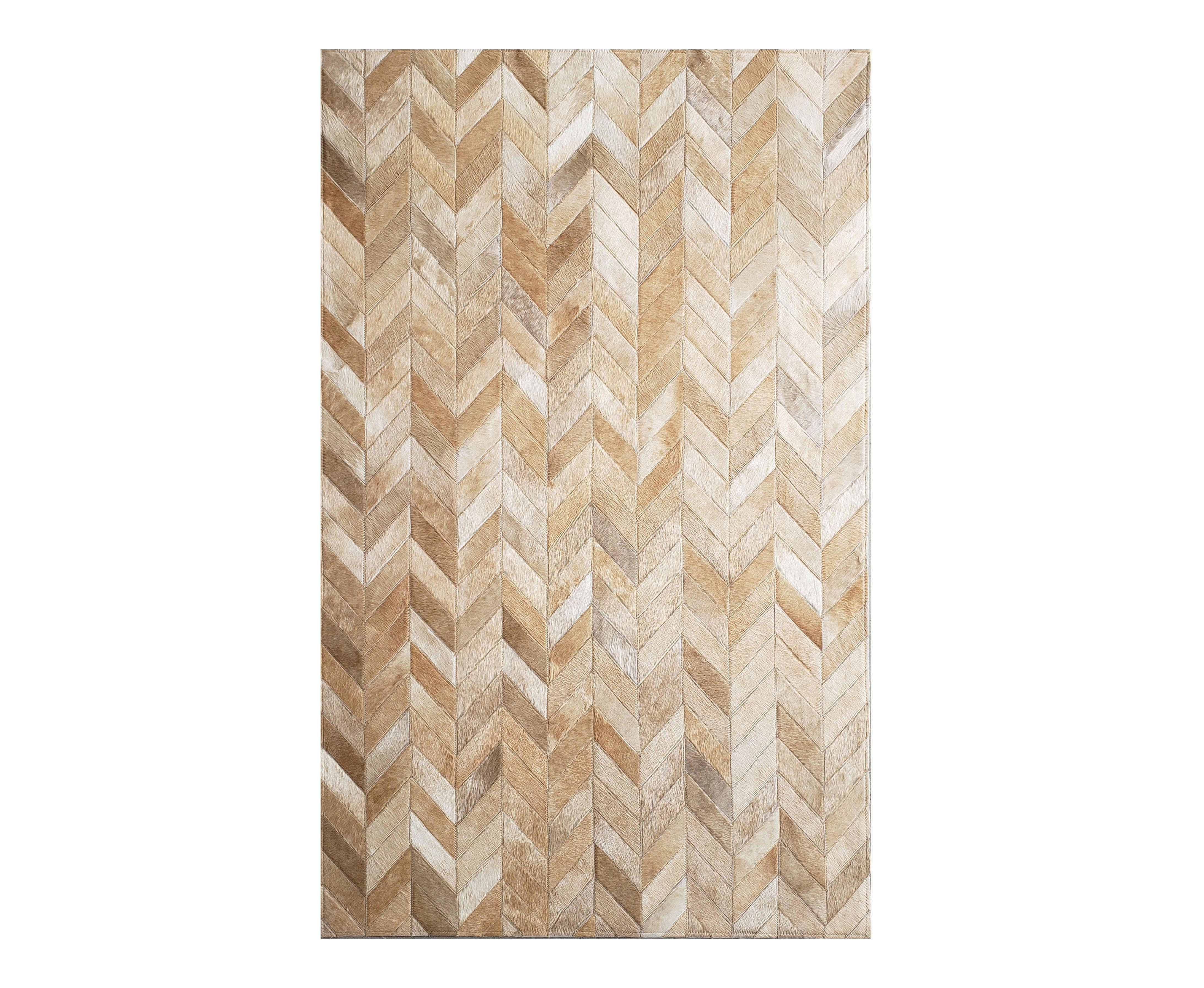 Latitude Run® Charlie-Joe Chevron Handmade Cowhide Tan Area Rug ...